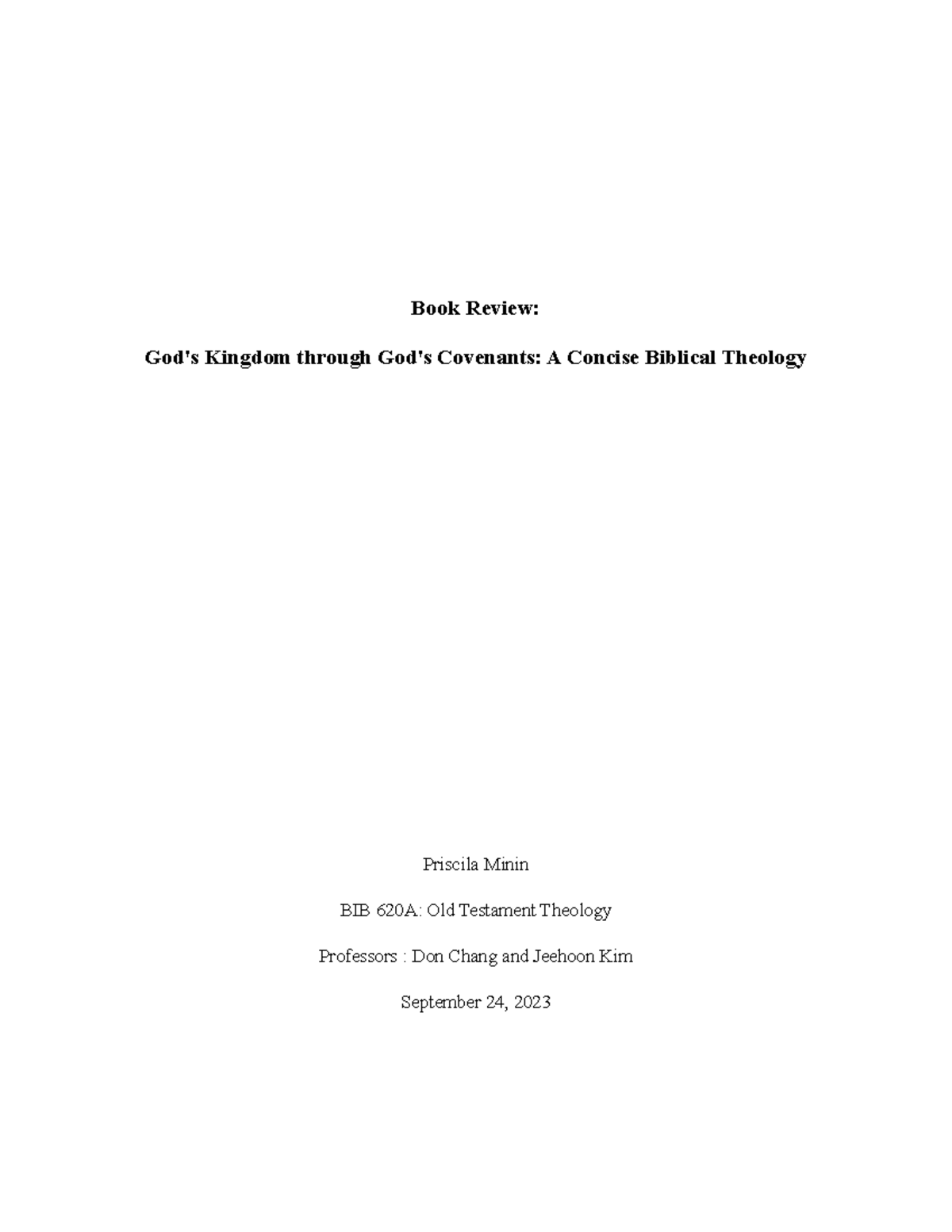 God's Kingdom through God's Covenants: A Concise Biblical Theology ...