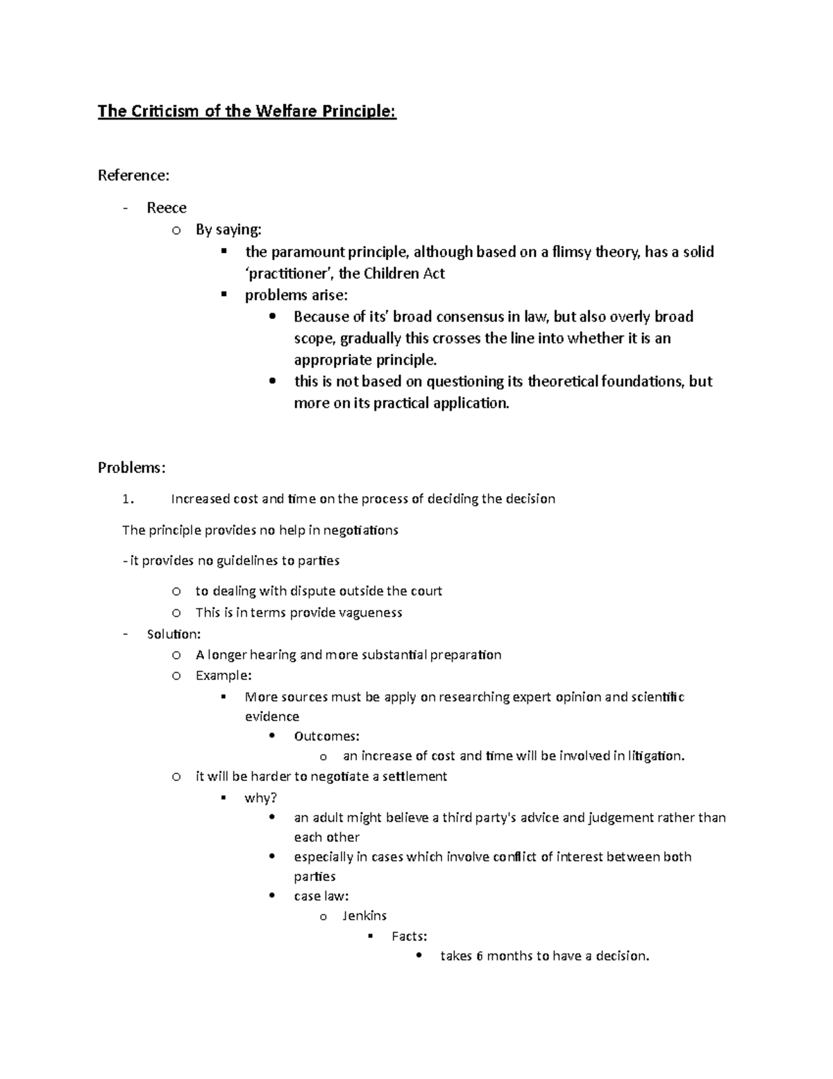 Family Law - The Criticism of the Welfare Principle 1 - The Criticism ...