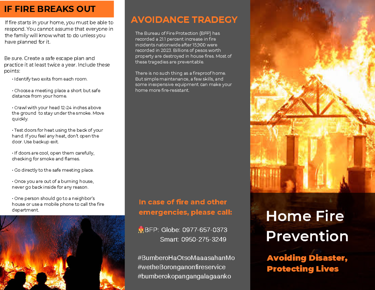 HomeFirePrevention-Pamphlet - Home Fire Prevention Avoiding Disaster ...