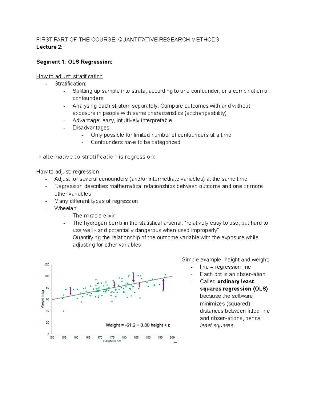 Lectures Advanced reasearch methods - all - EUR - Studeersnel