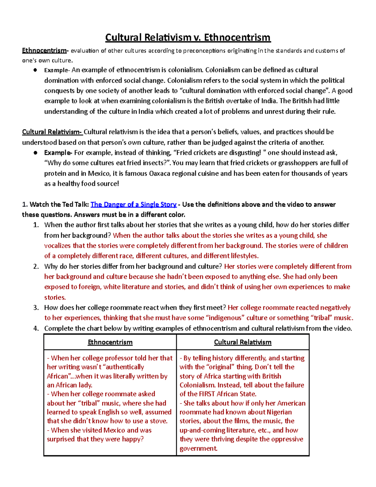 Cultural Relativism v Ethnocentrism (1) - Cultural Relativism v ...