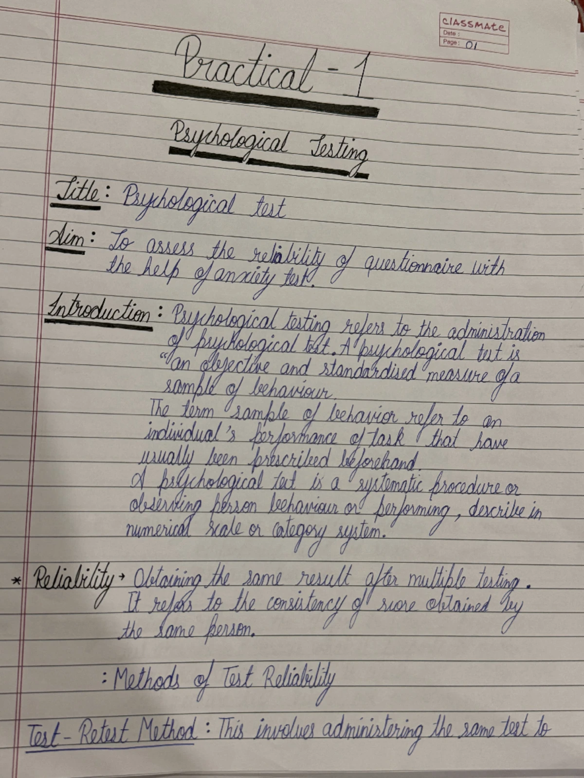 Bhatia Battery Test Example - B A Honours Psychology - Studocu