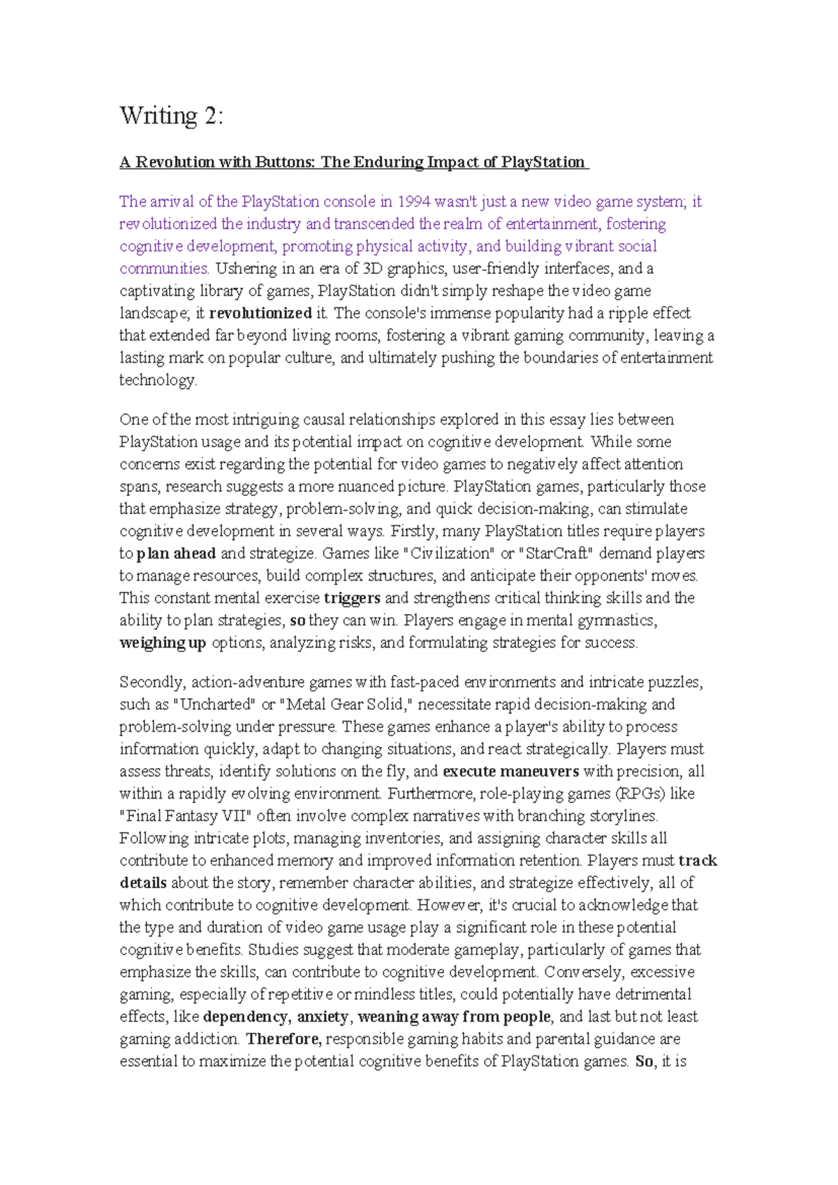 Writing 2 - examen - Writing 2: A Revolution with Buttons: The Enduring ...