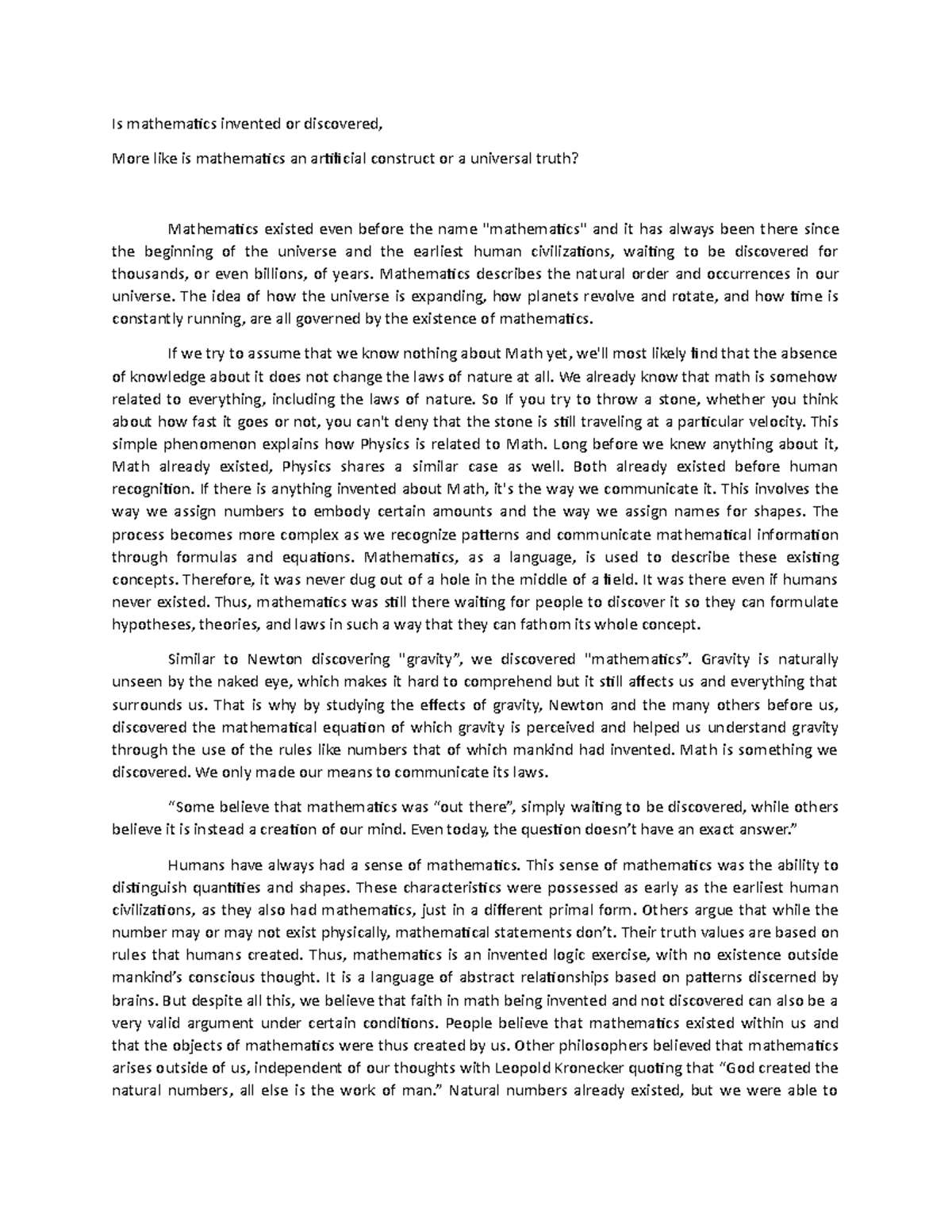 Is mathematics discovered or invented - Is mathematics invented or ...