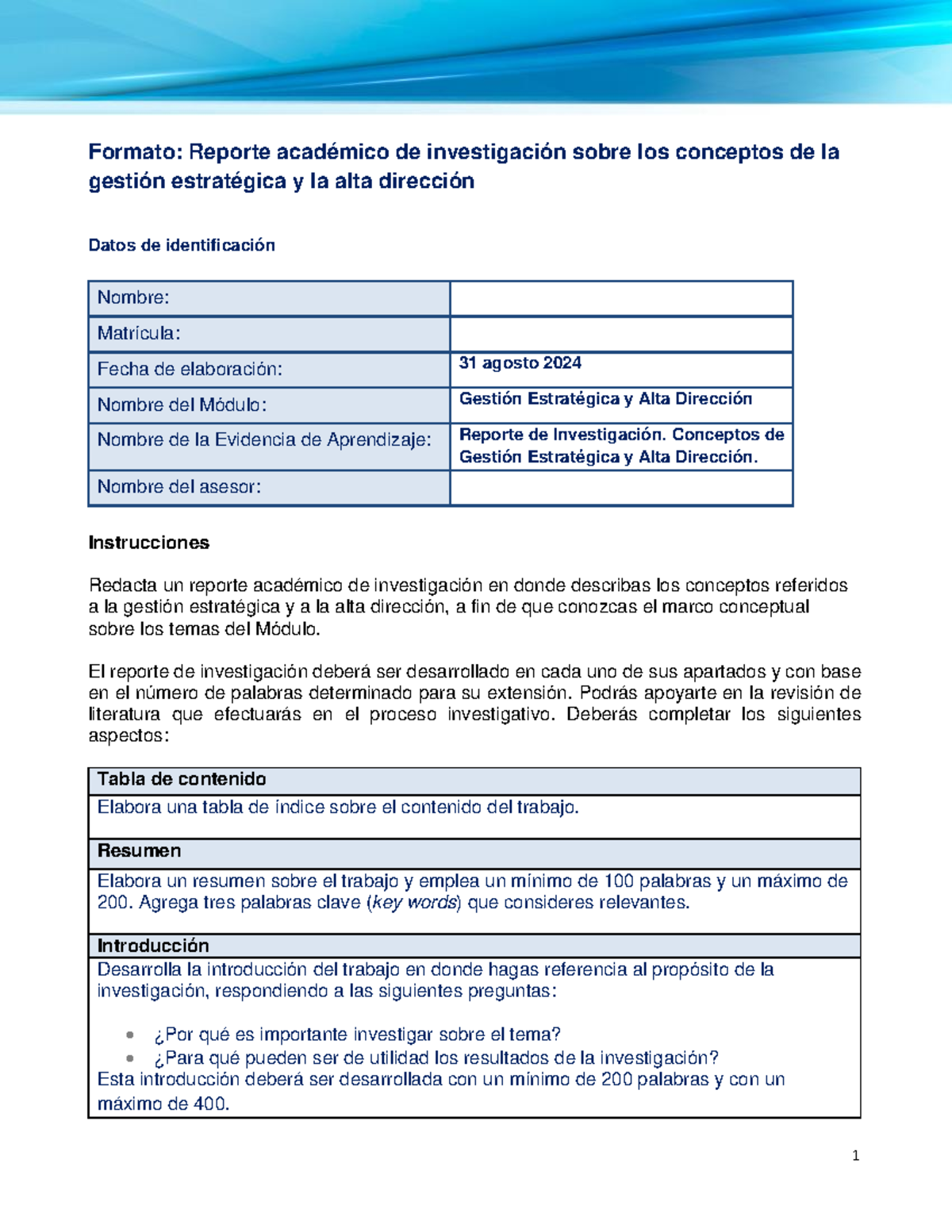 GEy AD EA1- CONCEPTOS - Formato: Reporte académico de investigación sobre los conceptos de la ...