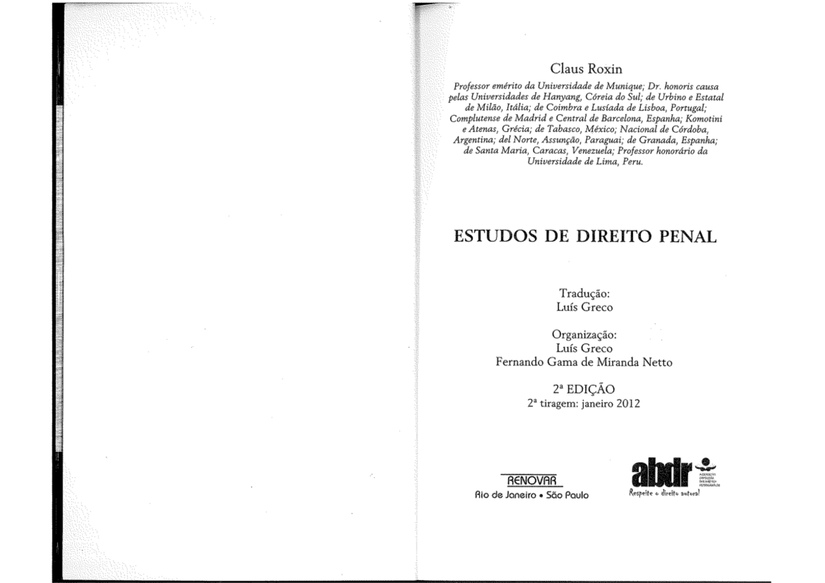 CRoxin.2012 .A Teoria da Imputação Objetiva - Direito Penal II - Studocu
