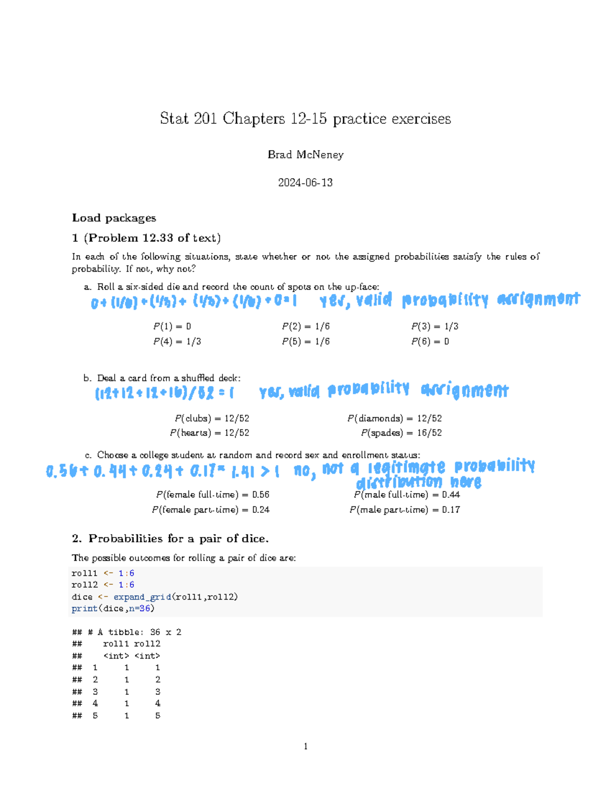 STAT201 ch12-15exercises - Stat 201 Chapters 12-15 practice exercises Brad McNeney 2024-06- Load ...
