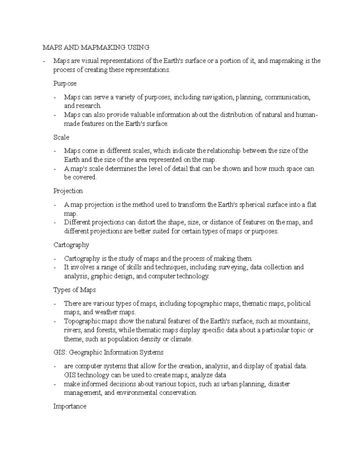 MAPS AND Mapmaking Using Notes 1 - MAPS AND MAPMAKING USING Maps are ...