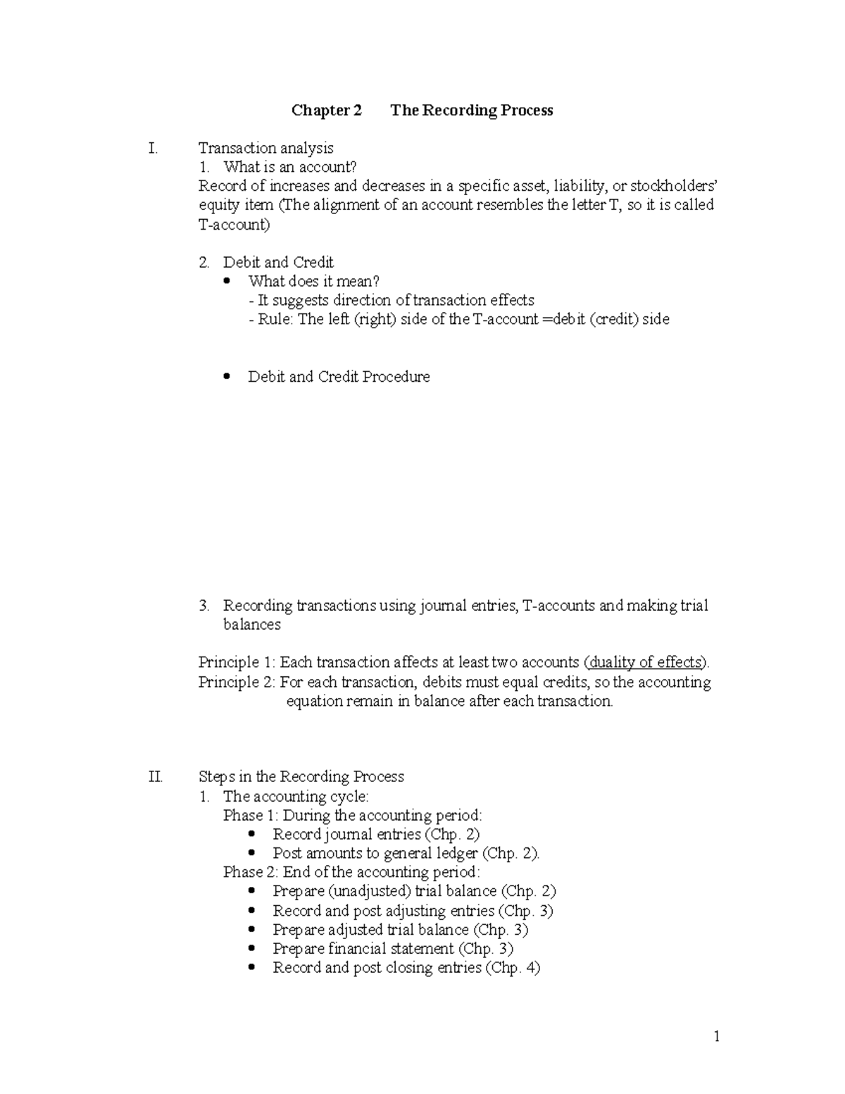 Chp2 student 2021 - Note from Financial Accounting chapter 2 - Chapter ...
