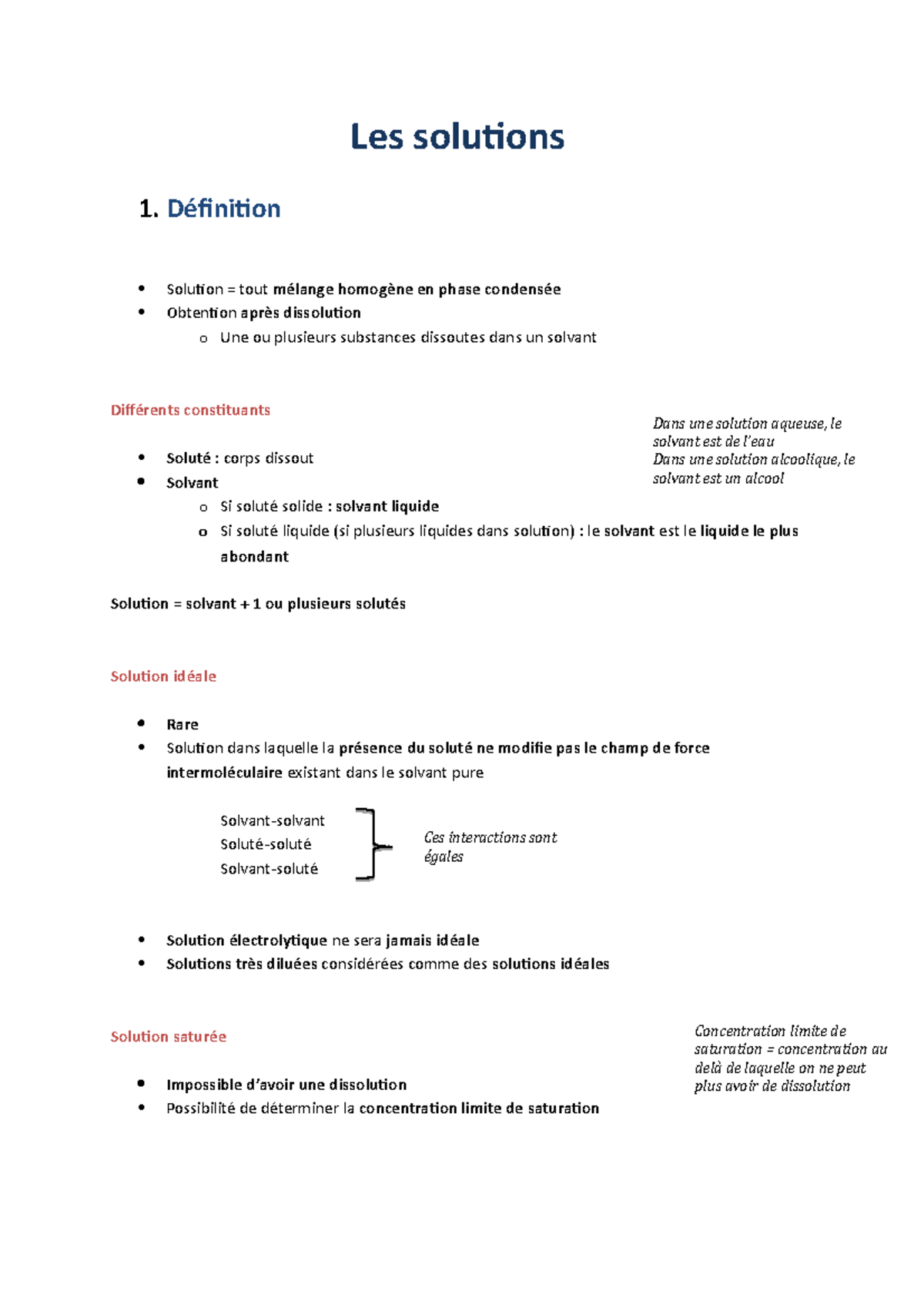 4. Les solutions - Les solutions 1éfinition Solution = tout mélange ...