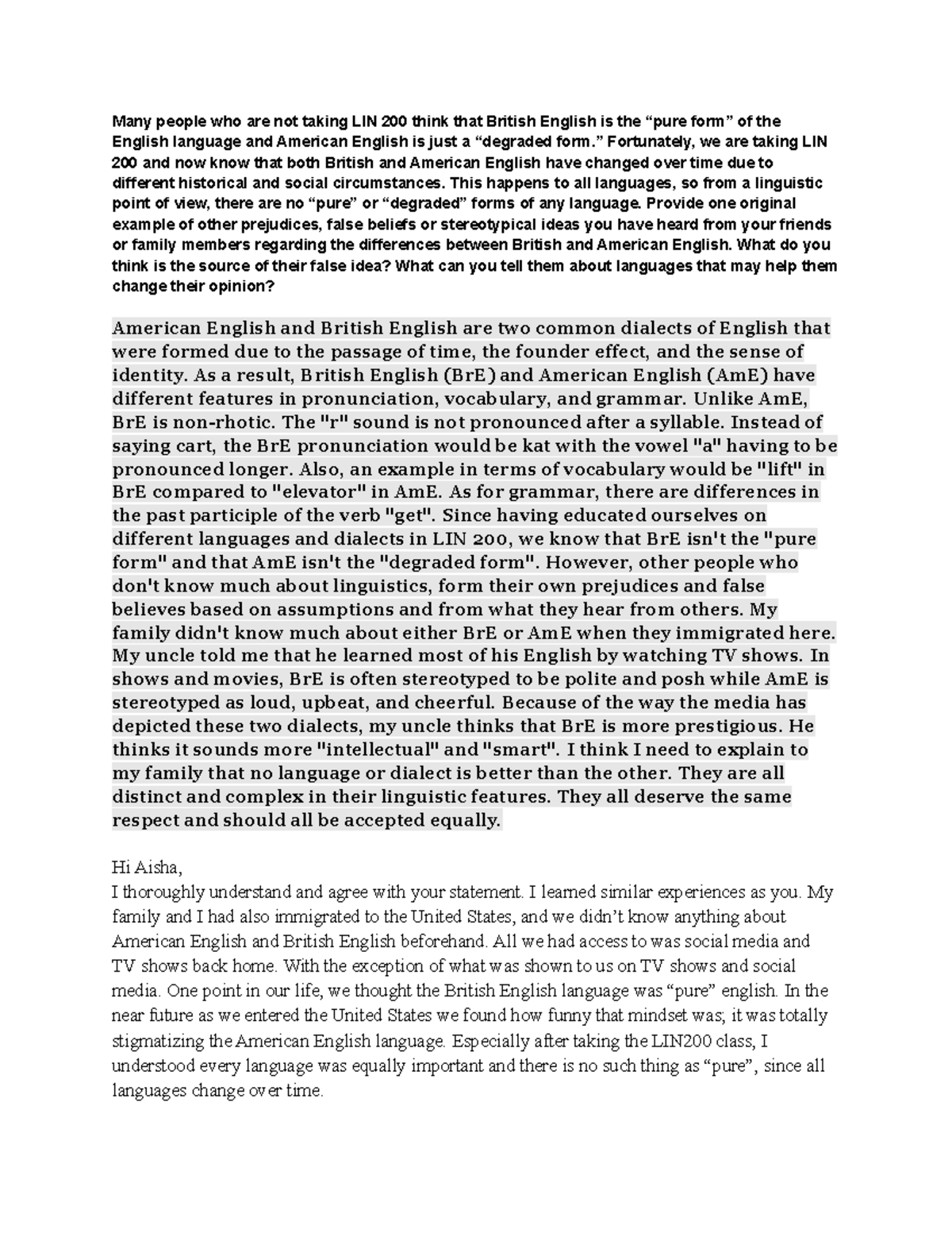 LIN200 DISS-2 - Disscusion board - Many people who are not taking LIN ...