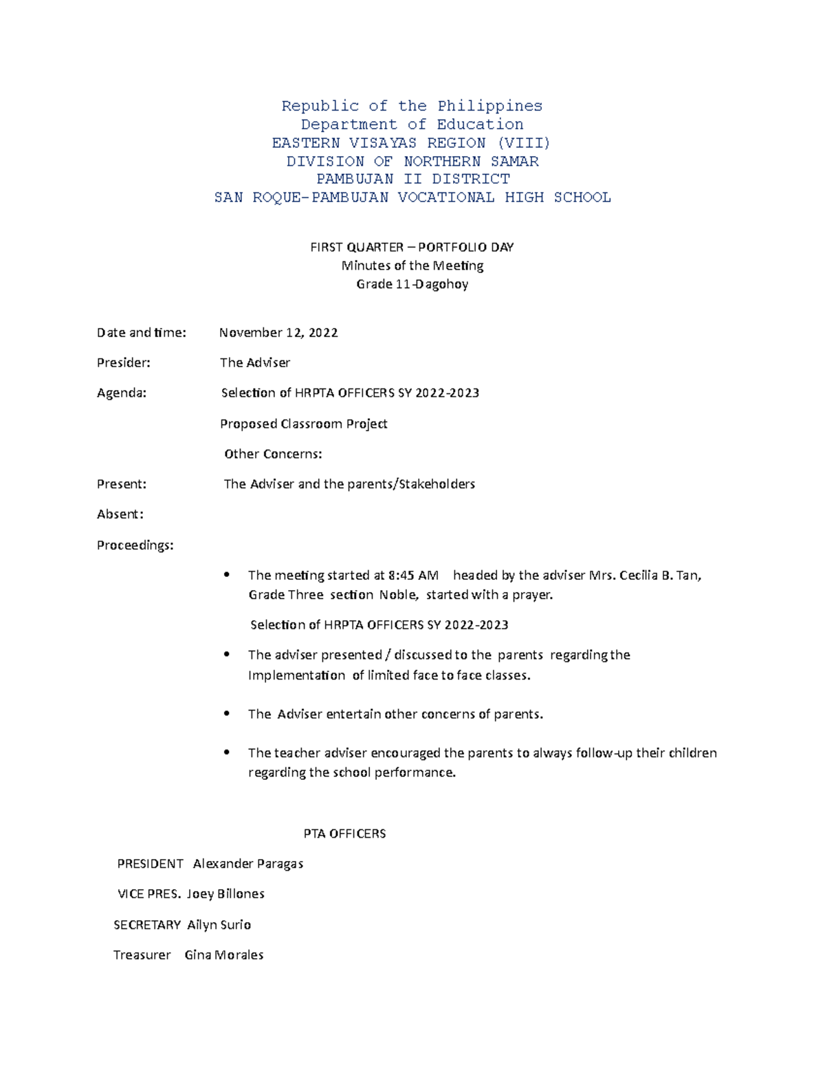 Pambujan 1 District - ddsds - Republic of the Philippines Department of ...