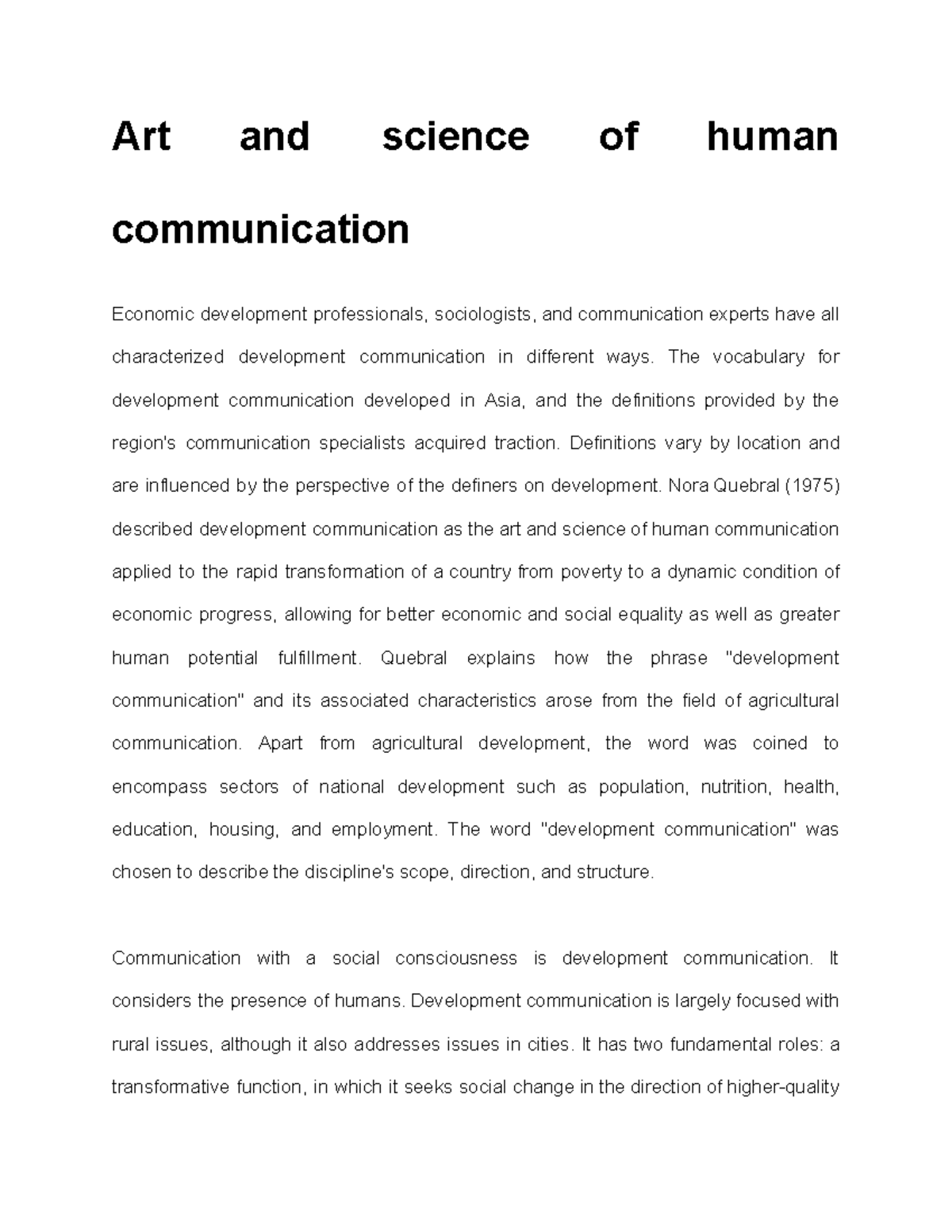Art of human communication - Art and science of human communication ...