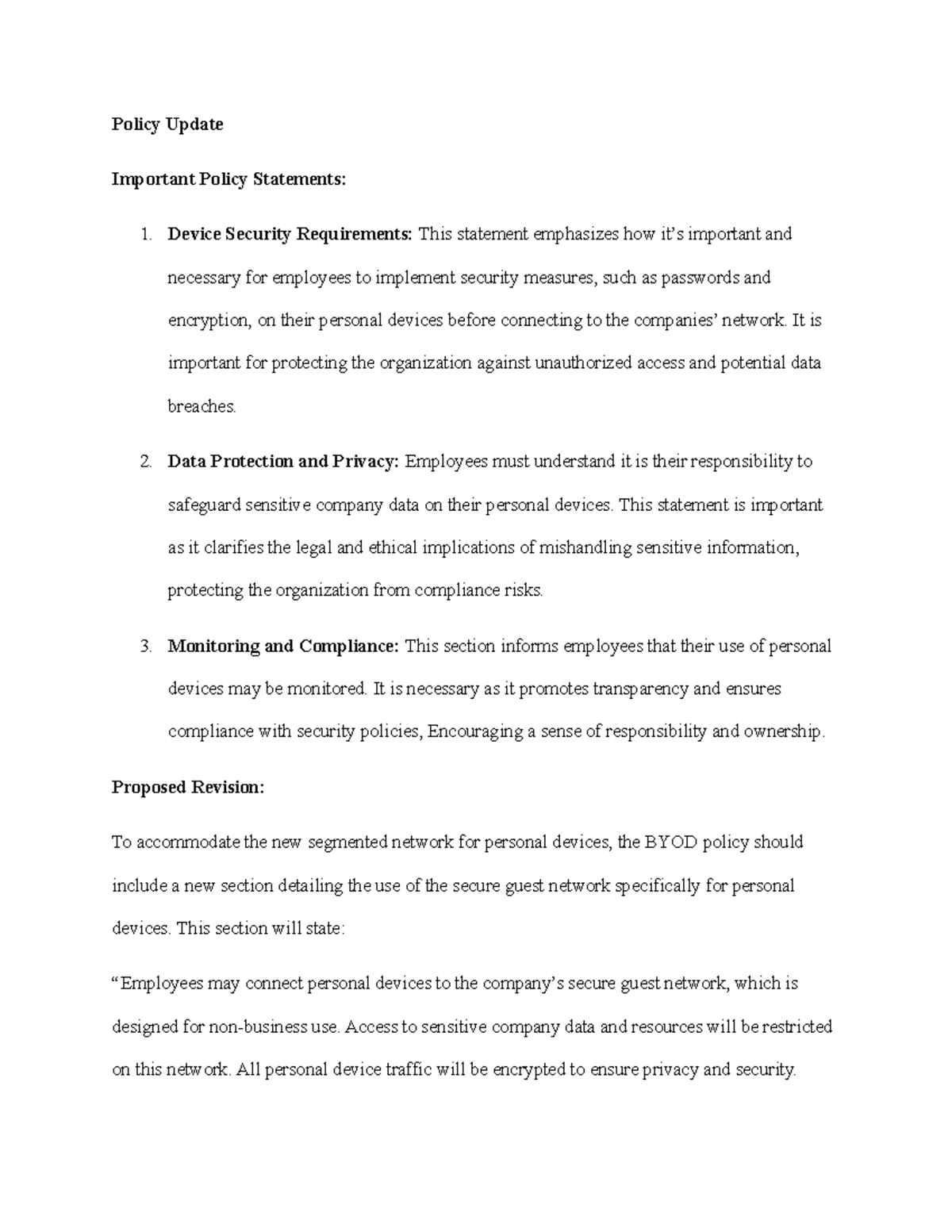 CYB 250 6 3 Activity Policy Update Monica Thomas - Policy Update ...