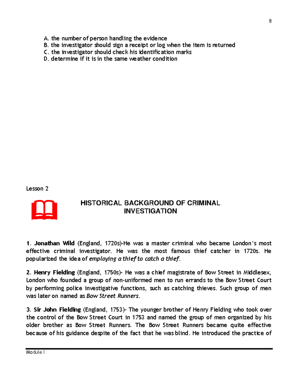 Historical Background of Criminal Investigation - A. the number of ...