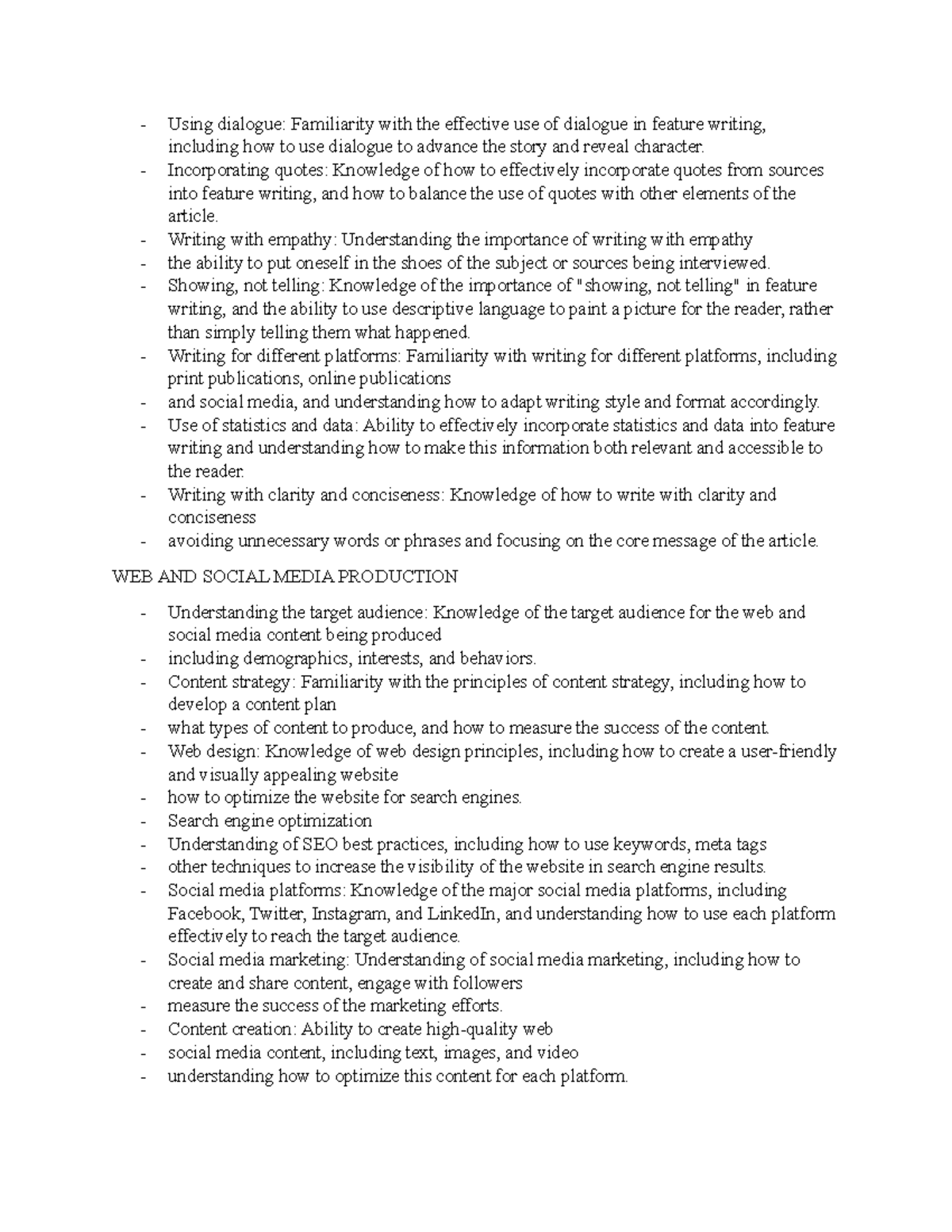 Journalistic notes 10 ECC - Using dialogue: Familiarity with the ...