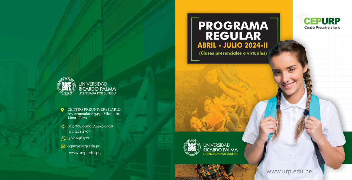 Diptico-cepurp-programa-regular-abril-julio-2024.pdf - calculo integral - CEPURP ABRIL - JULIO ...