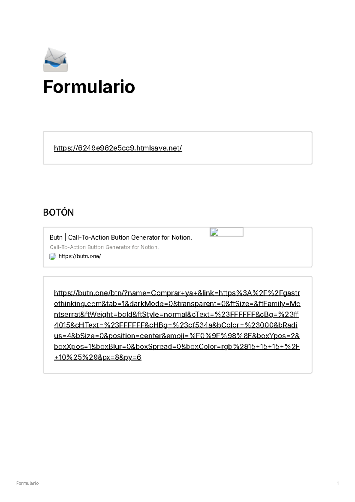 Formulario - htmlsave/ BOTÓN Butn | Call-To-Action Button Generator for Notion. Call-To-Action ...