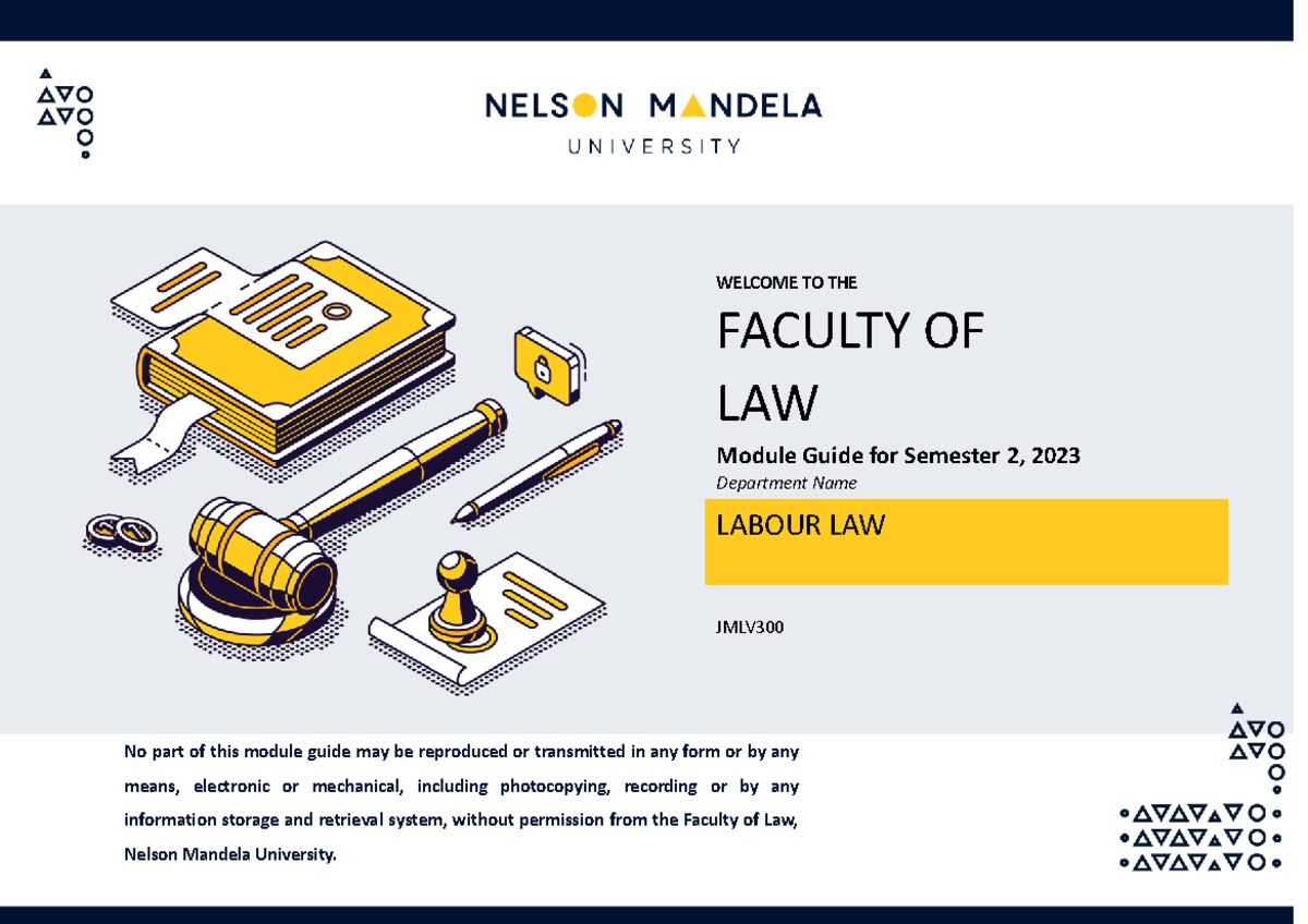 Law Module Guide Semester 2 JMLV300 updated - No part of this module ...