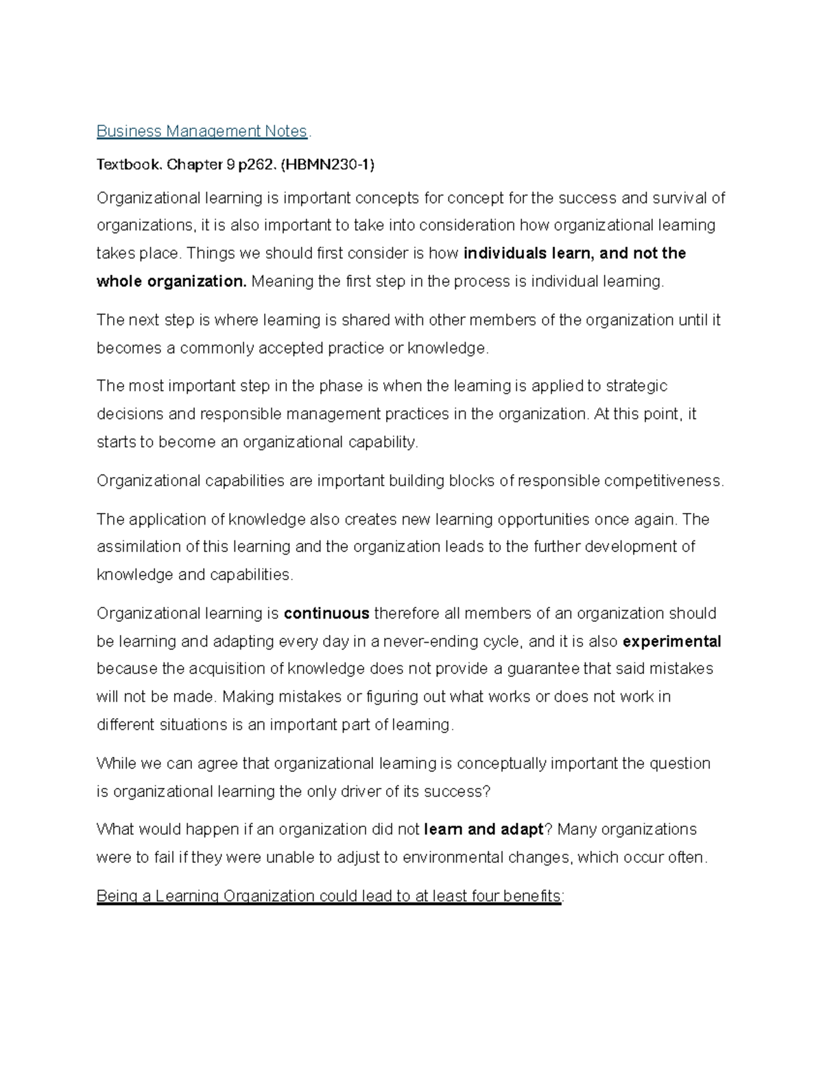 Capture 9 unit - unit 7 notes - Business Management Notes. Textbook ...