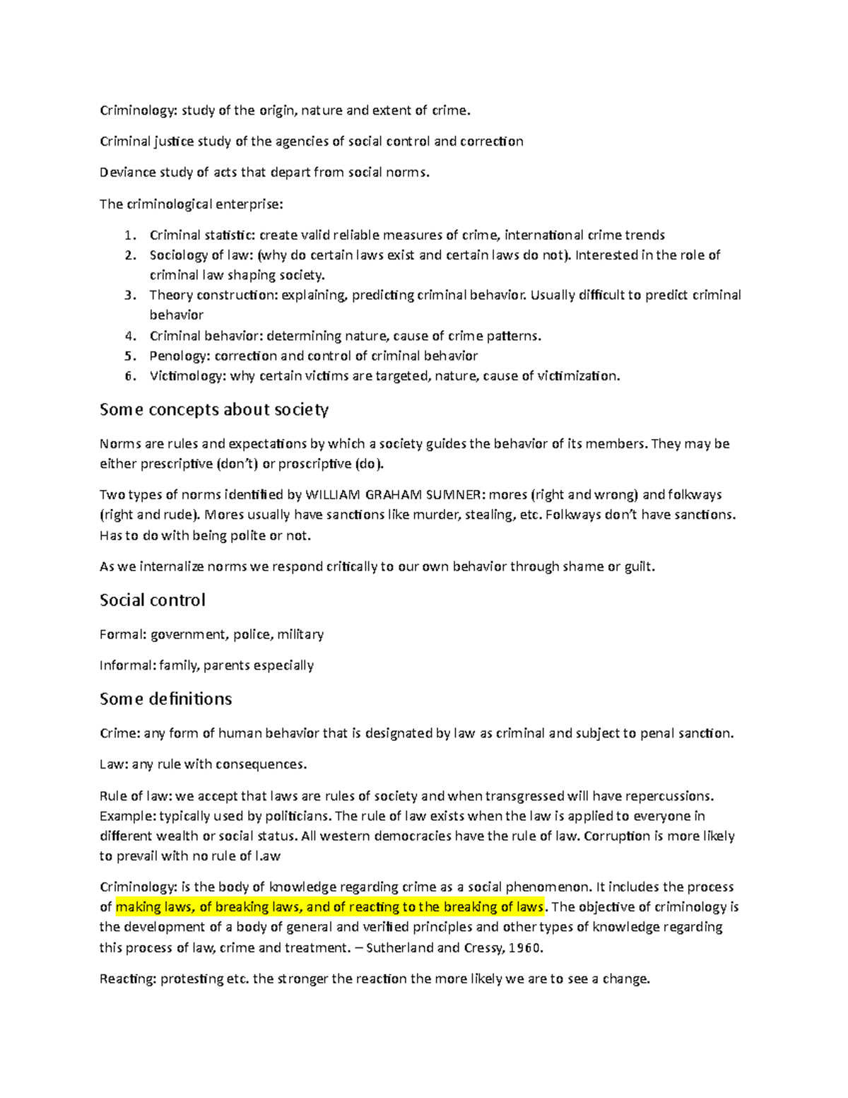 Criminology - what is crime - Criminology: study of the origin, nature ...