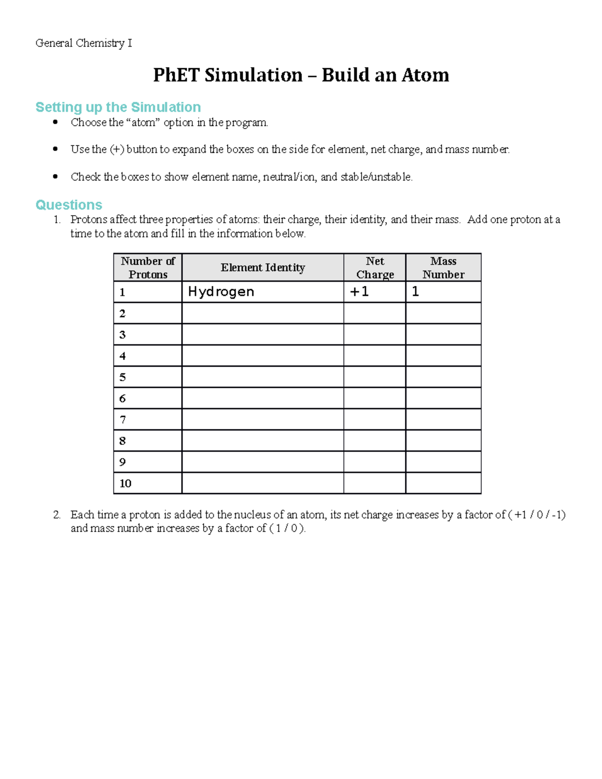 Atoms - This is coursework for General Chemistry I. - General Chemistry ...