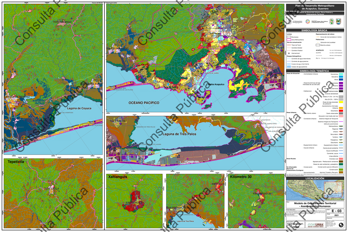 E 03 MOT Asen Hum - Plano del plan director del municipio de acapulco ...