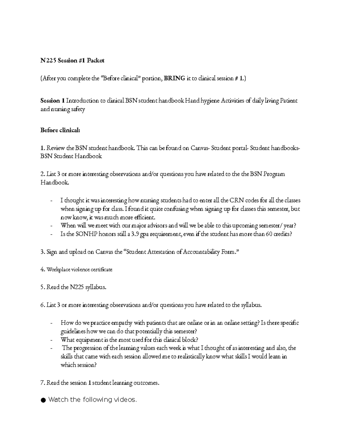 Session 1 Packet Pre-lab - N225 Session #1 Packet (After you complete ...