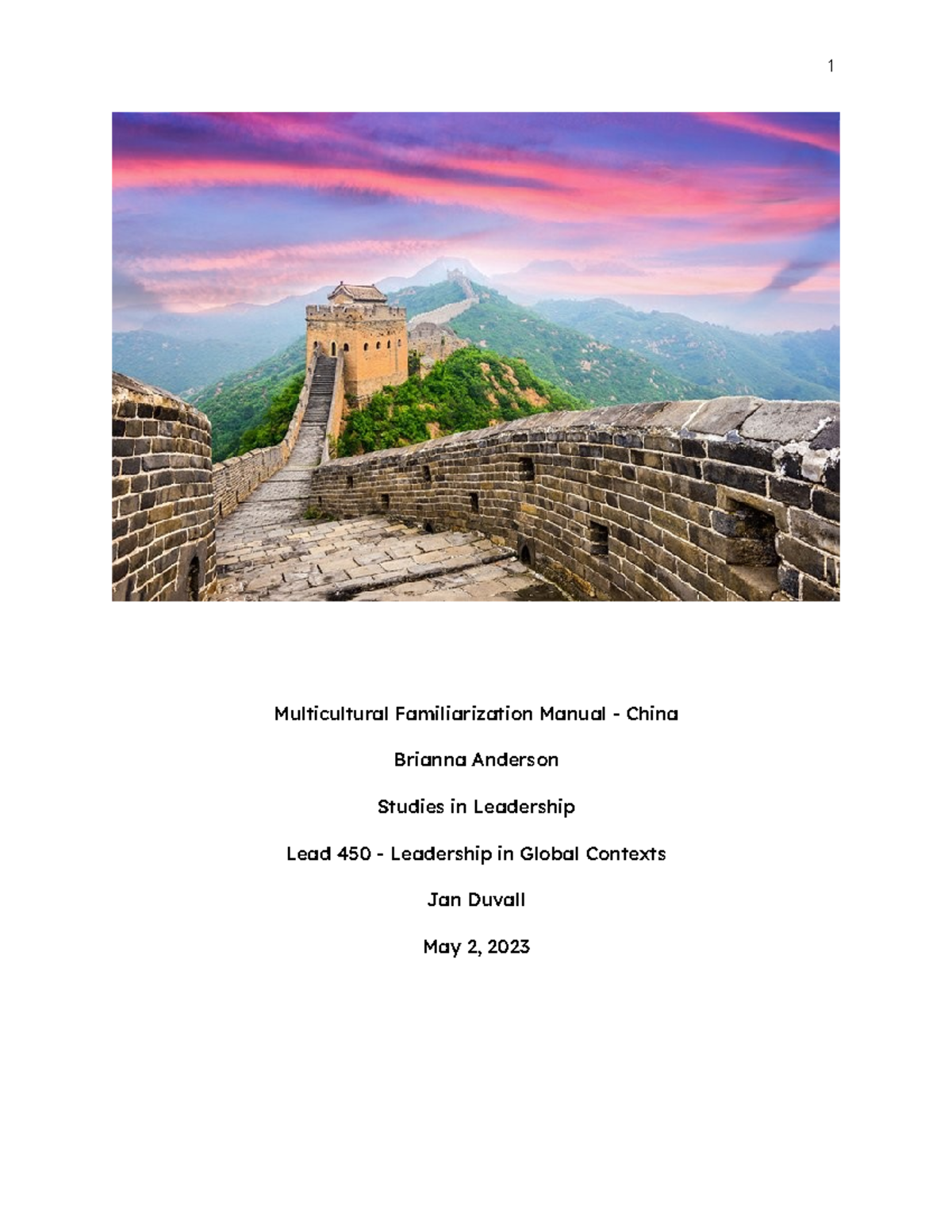 Multicultural Manual Paper - Multicultural Familiarization Manual ...