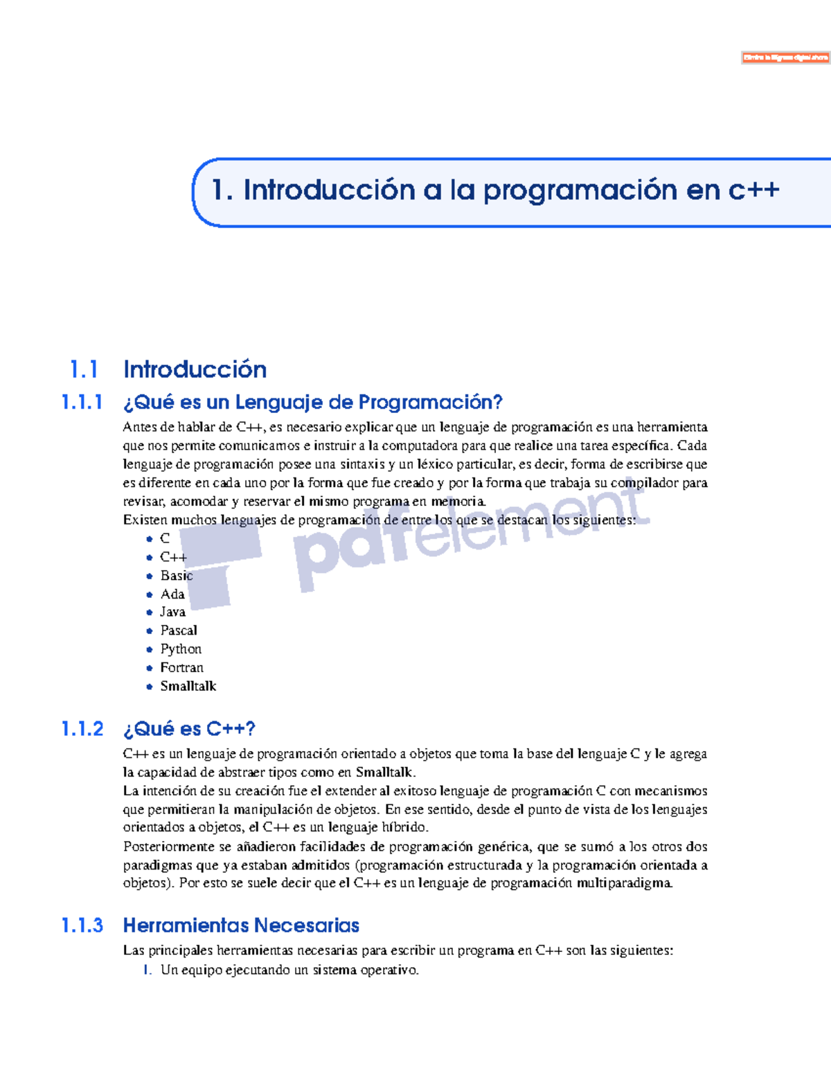 Elementos basicos de la programación en C++ - 1. Introducción a la ...