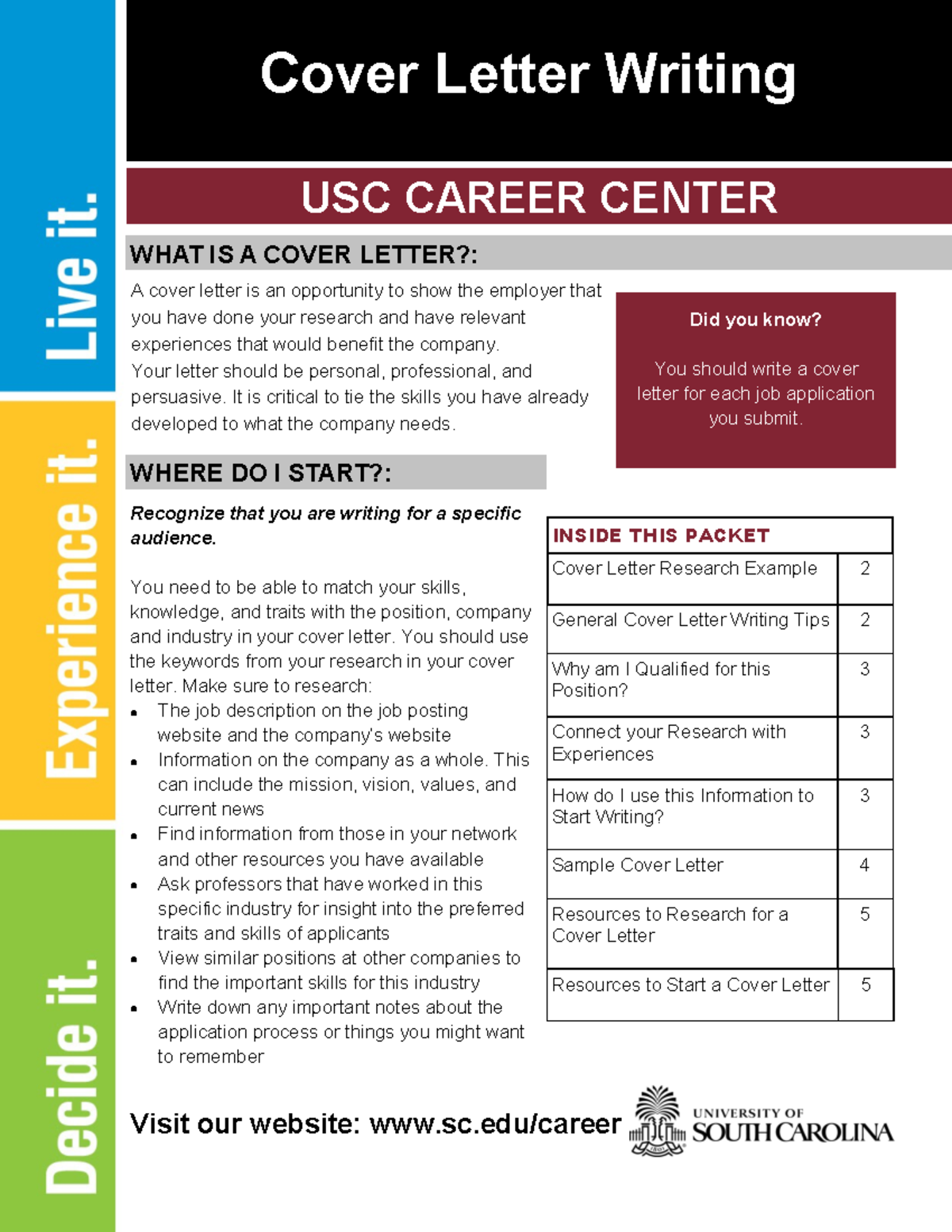 Cover Letter Writing - Your letter should be personal, professional ...