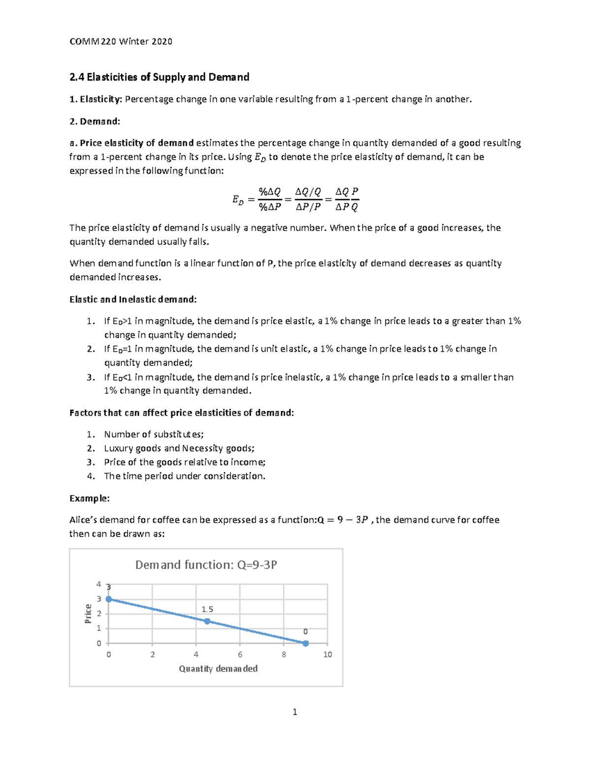 Chapter 2 The basics of Supply and Demand (Part2) - 2 Elasticities of ...