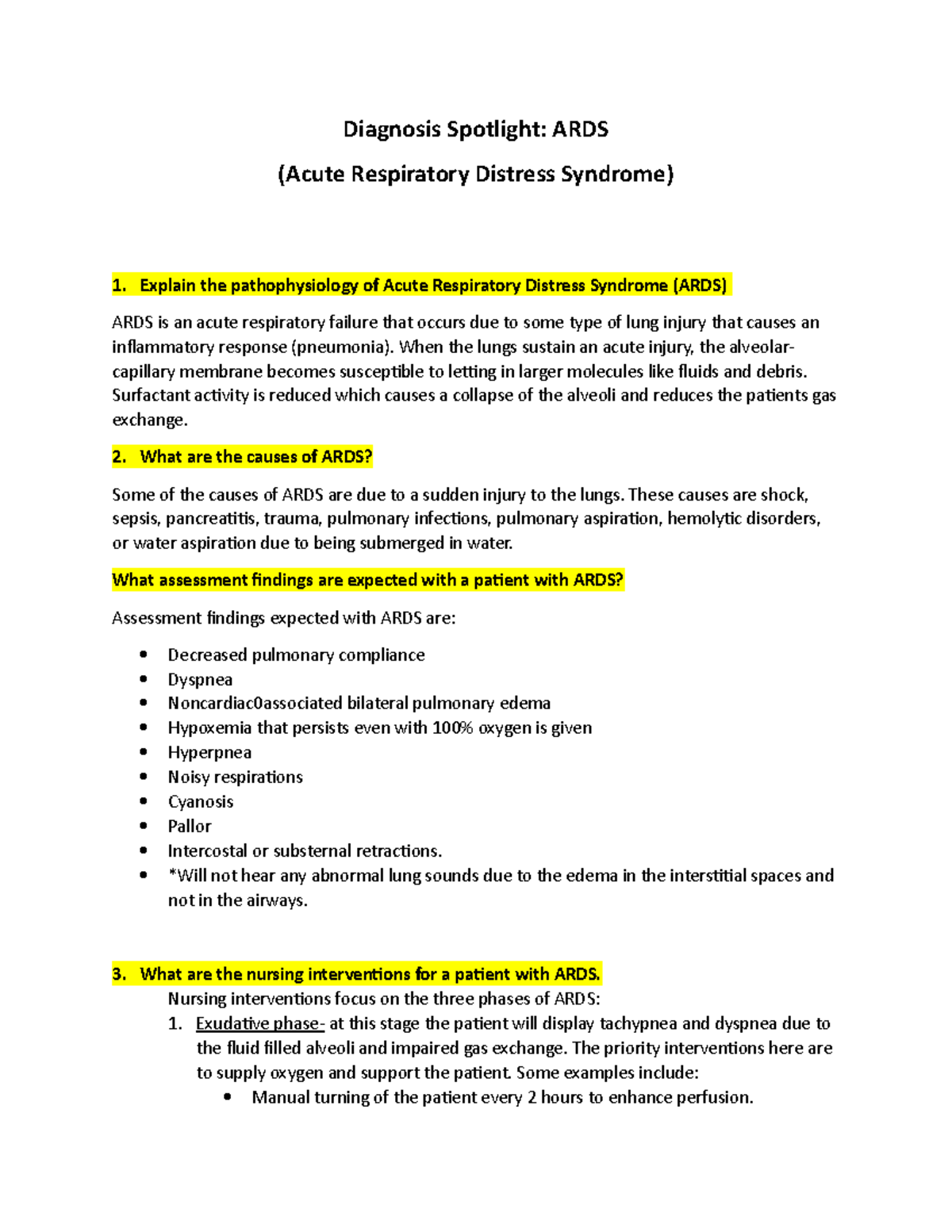 Diagnosis spotlight-ARDS - Diagnosis Spotlight: ARDS (Acute Respiratory ...