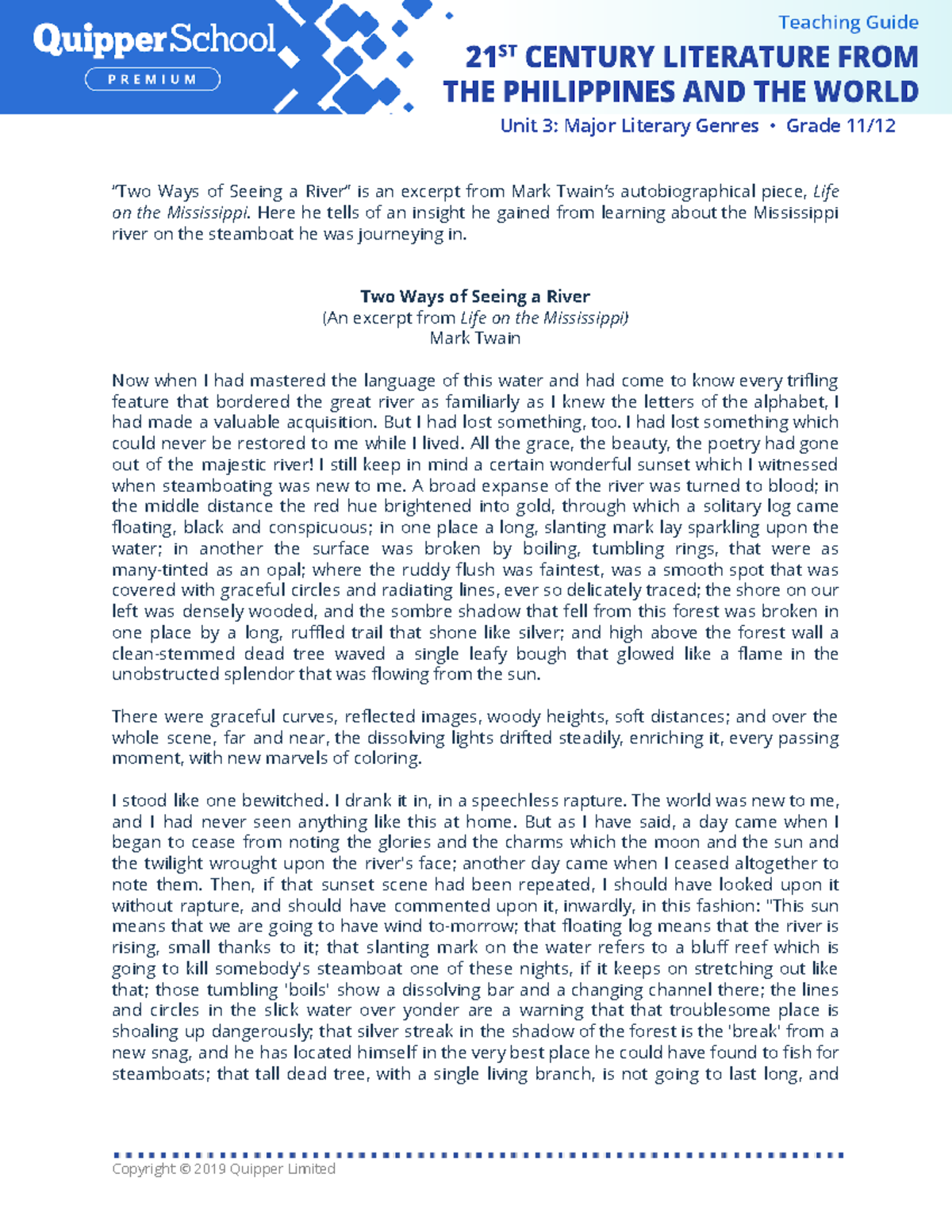 PDF (Texts) LT 11 Unit 3 Lesson 3 Creative Nonfiction Discussion - Unit ...