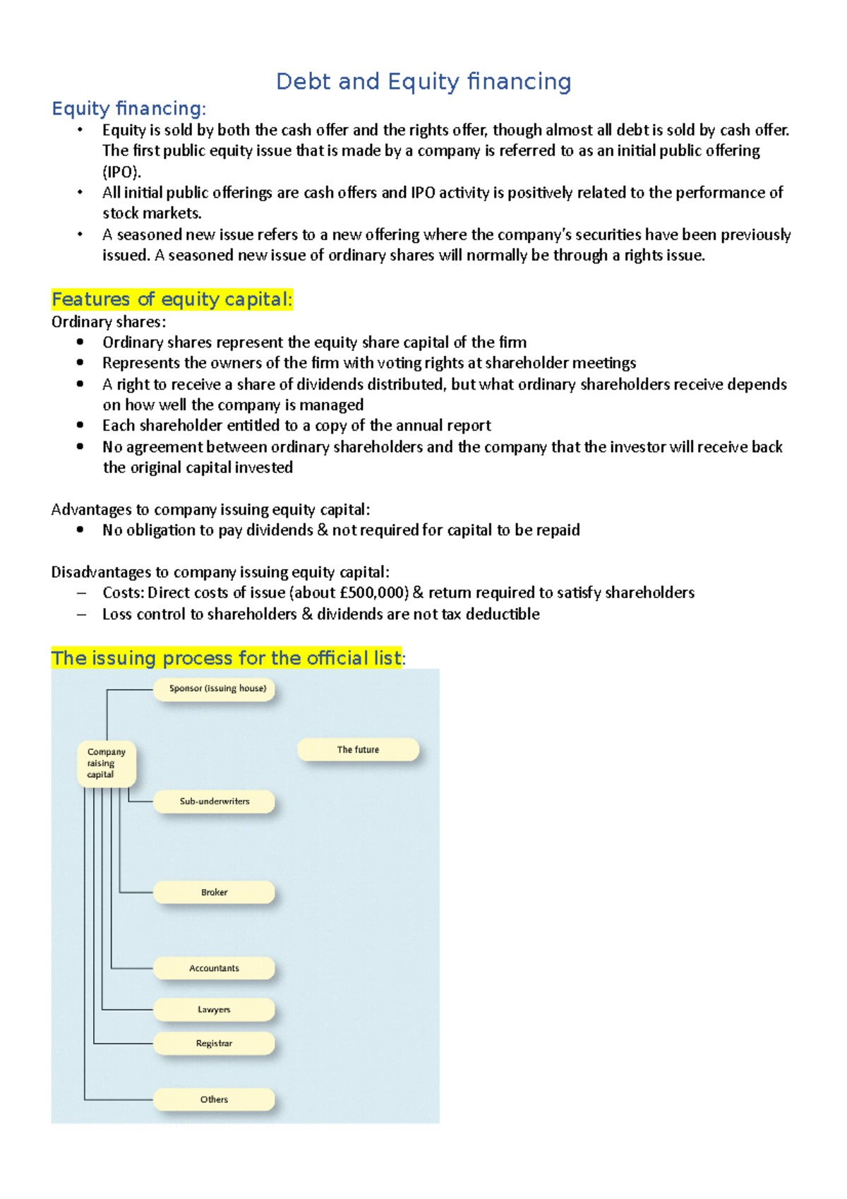 9 - Debt and Equity financing - Debt and Equity financing Equity ...