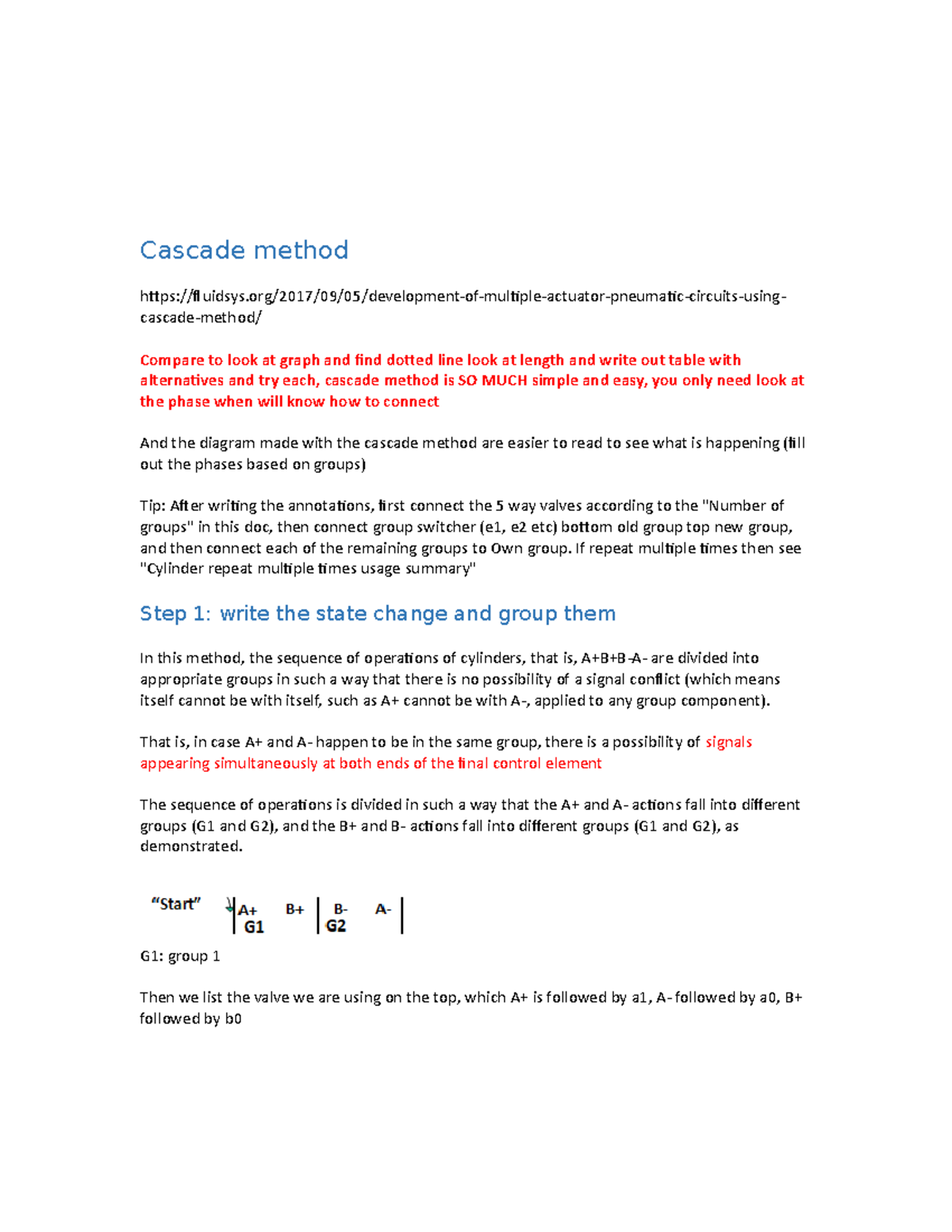 Cascade method - Other mathod create pneumatic diagram - Cascade method ...