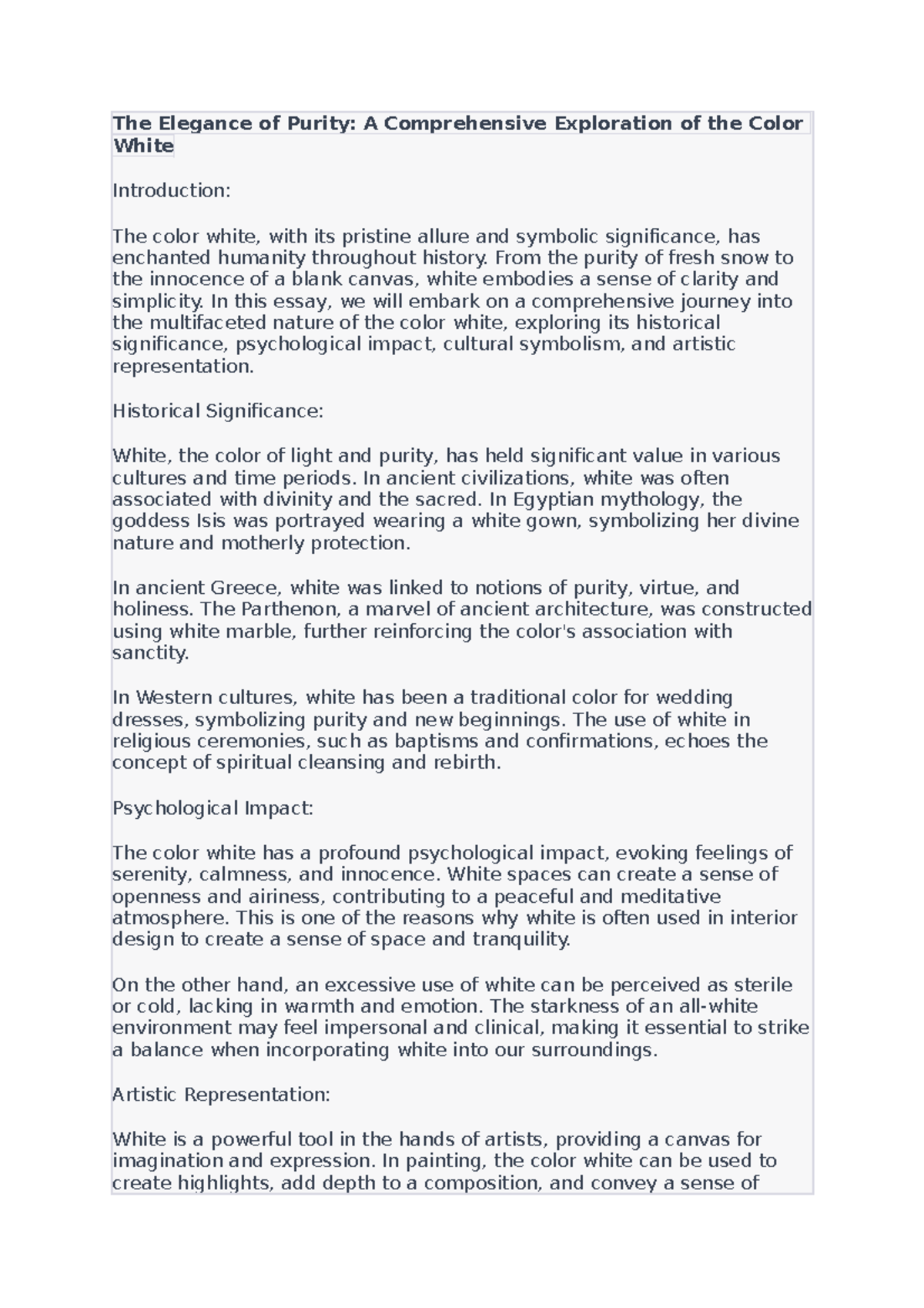 The Elegance of Purity- A Comprehensive Exploration of the Color White ...