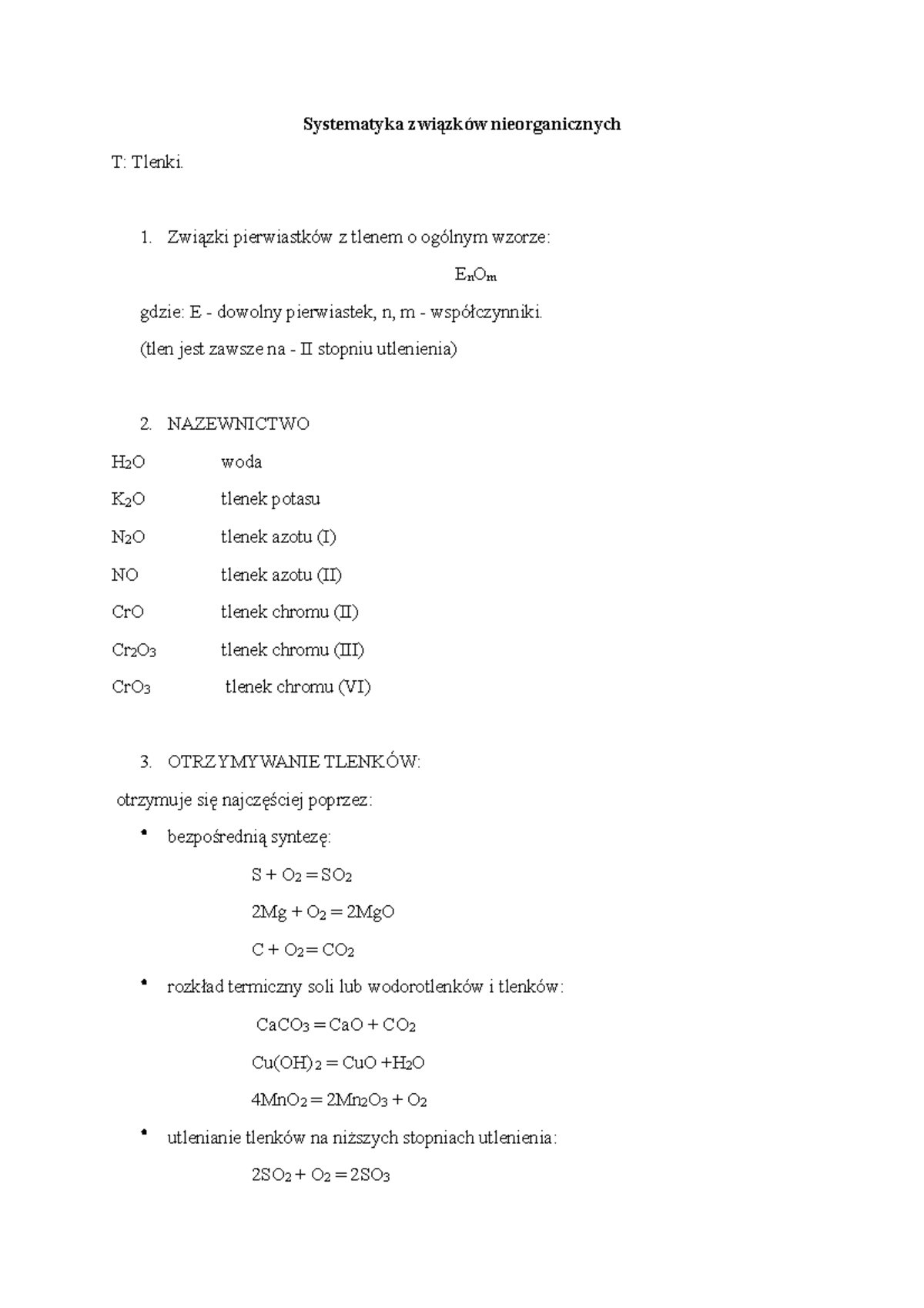 Tlenki-podstawa - Systematyka związków nieorganicznych T: Tlenki ...