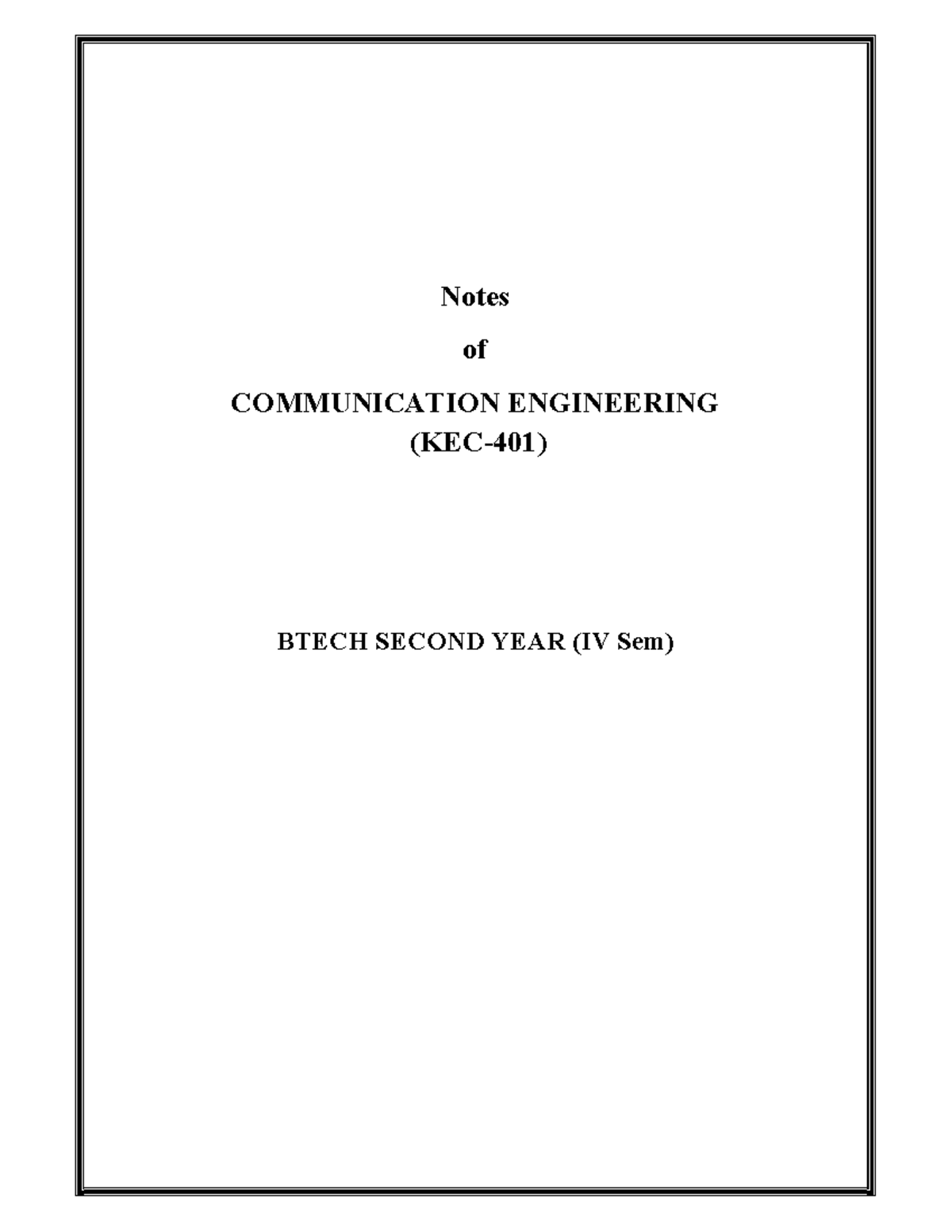 Unit 1 Comm. Engg. (KEC-401) Notes-1 - communication engineering ...