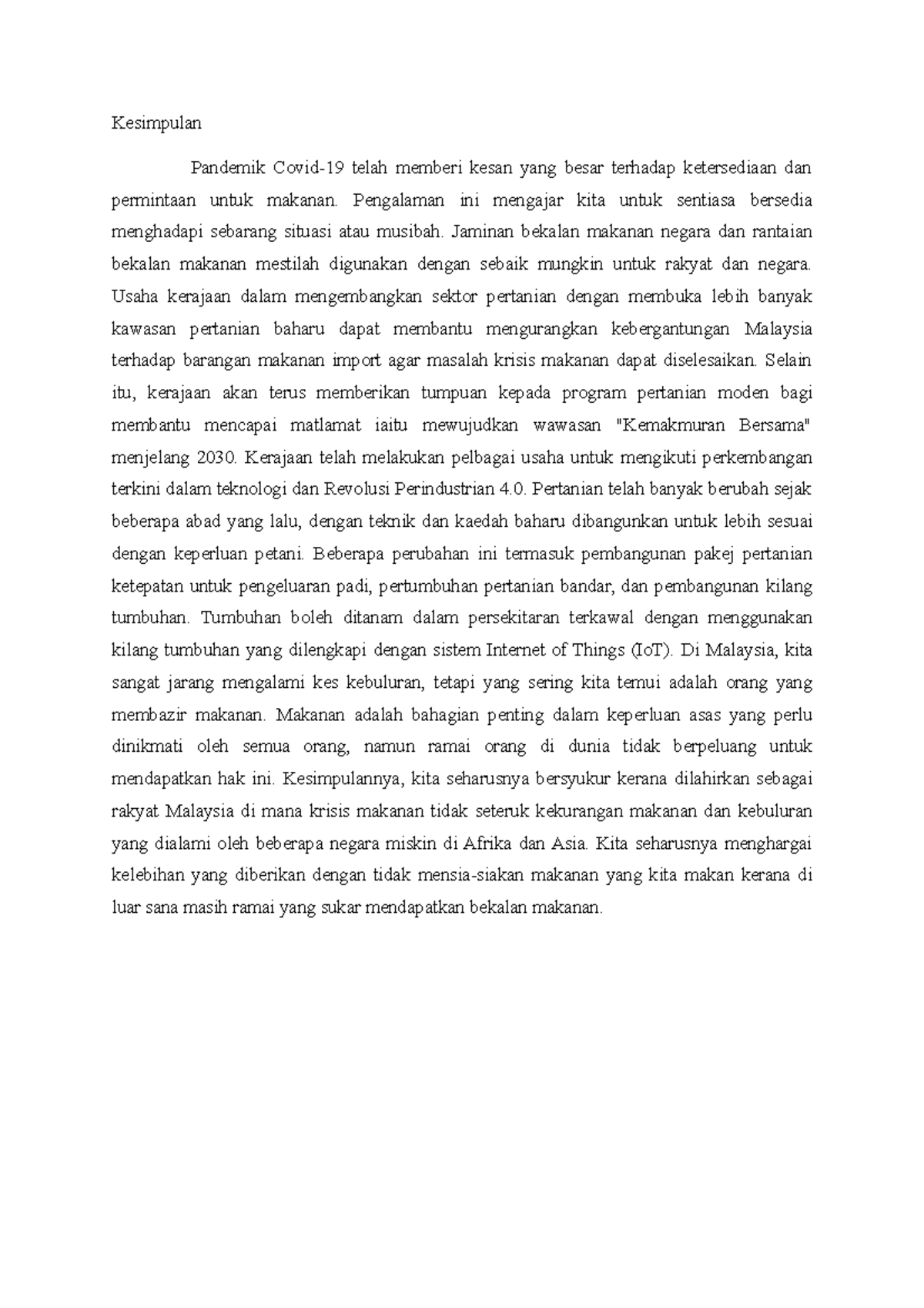 Kesimpulan assignment - Kesimpulan Pandemik Covid-19 telah memberi ...