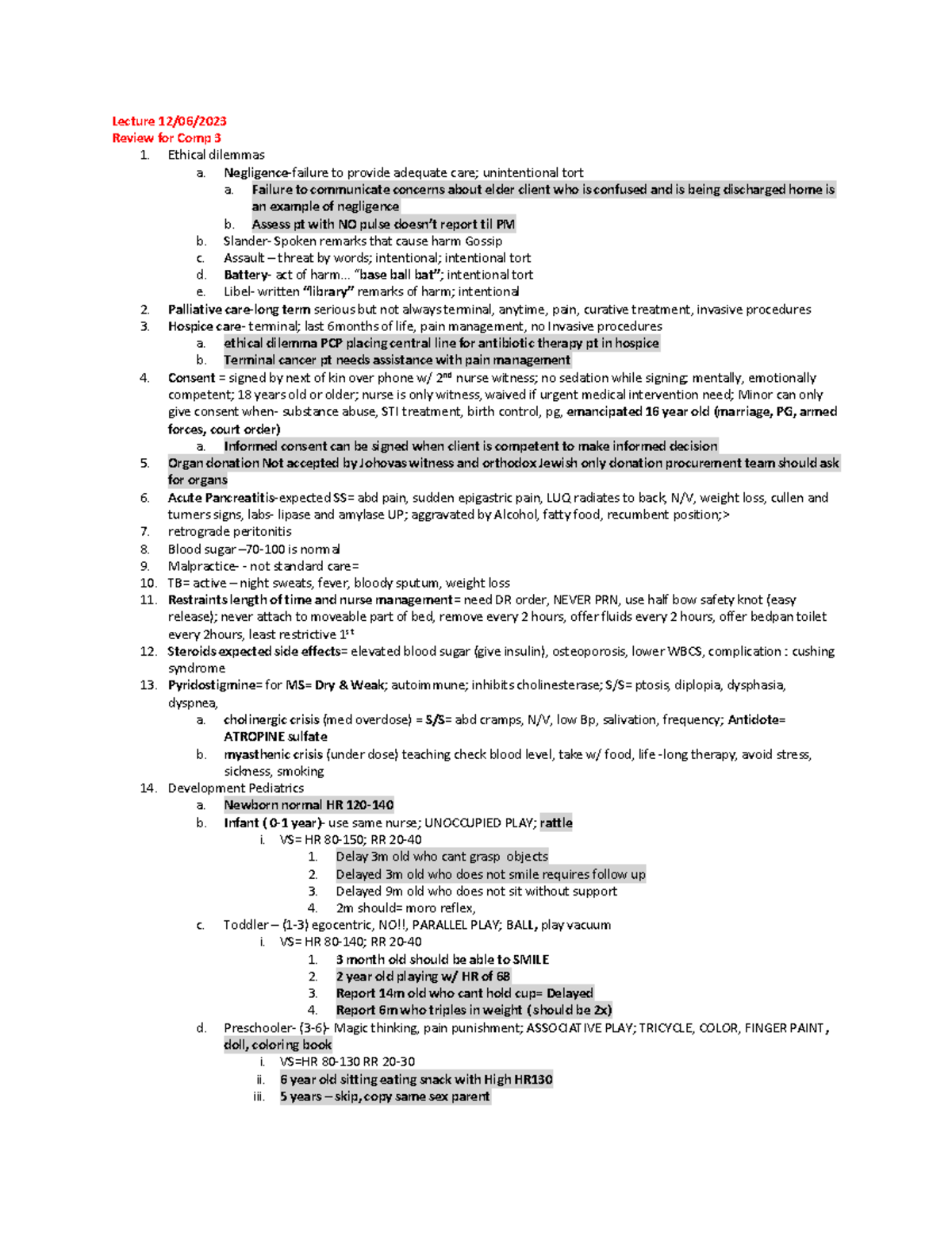 Comp3 - Comp 3 notes comps may be in different order - Lecture 12/06 ...