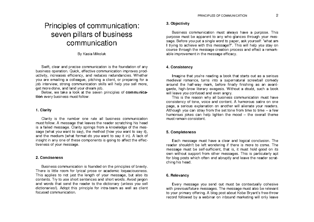 Principles Of Communication - Principles of communication: seven ...