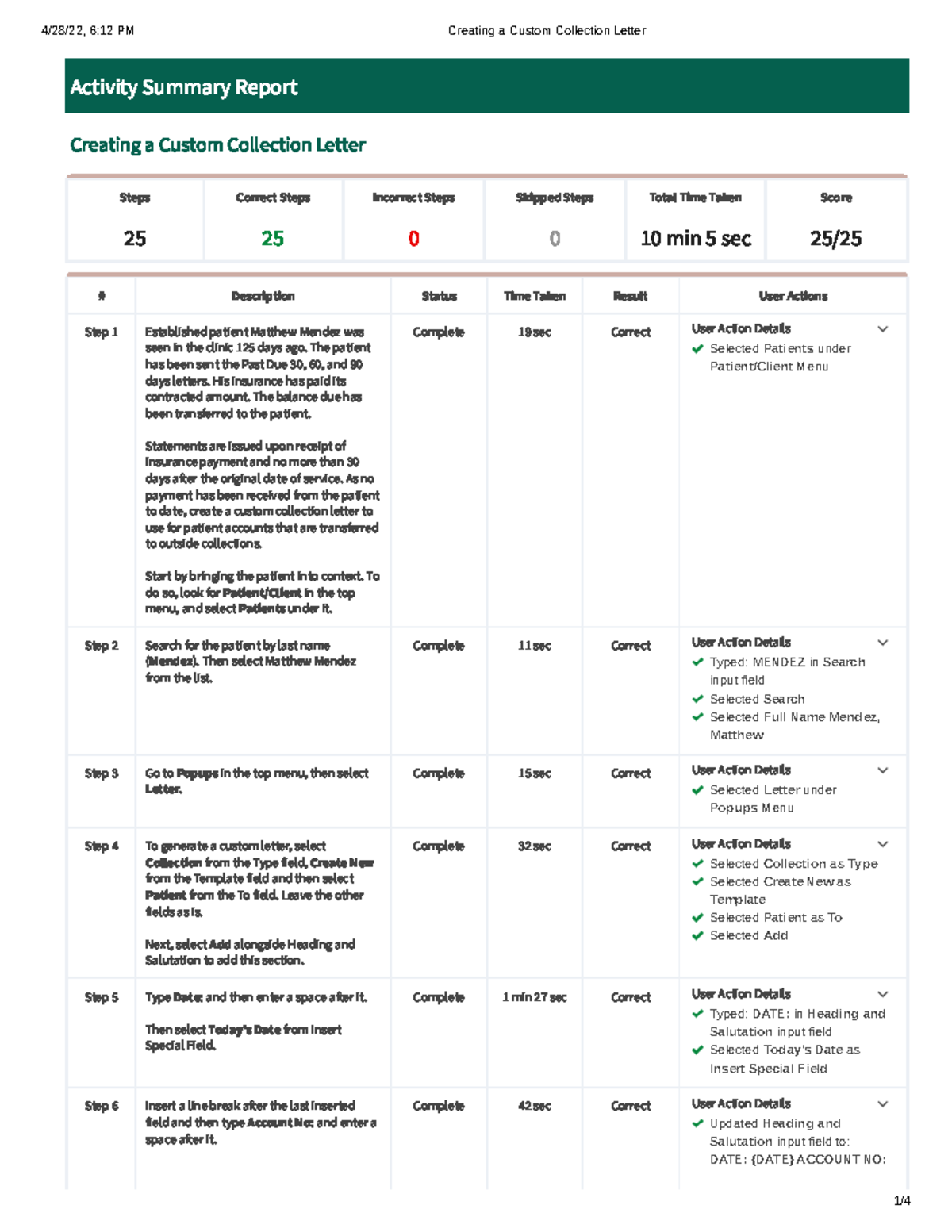 Creating a Custom Collection Letter - The patient has been sent the ...