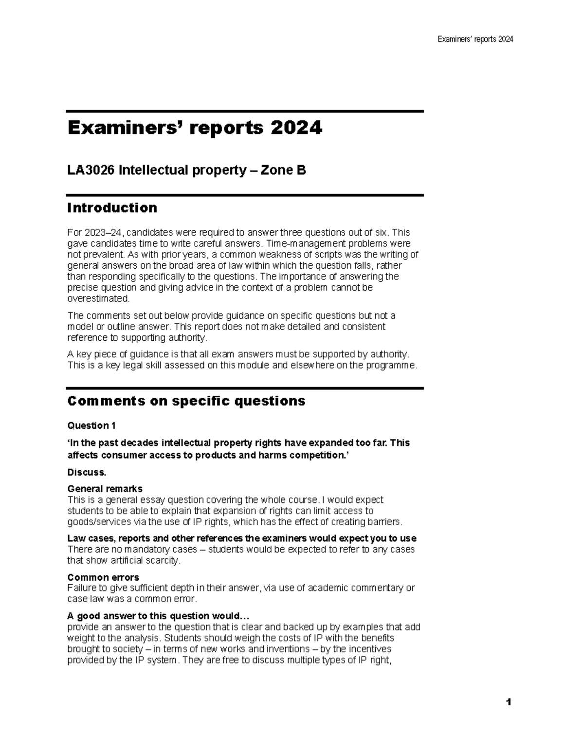 IP report 2024 B - Examiners’ reports 2024 Examiners’ reports 2024 ...