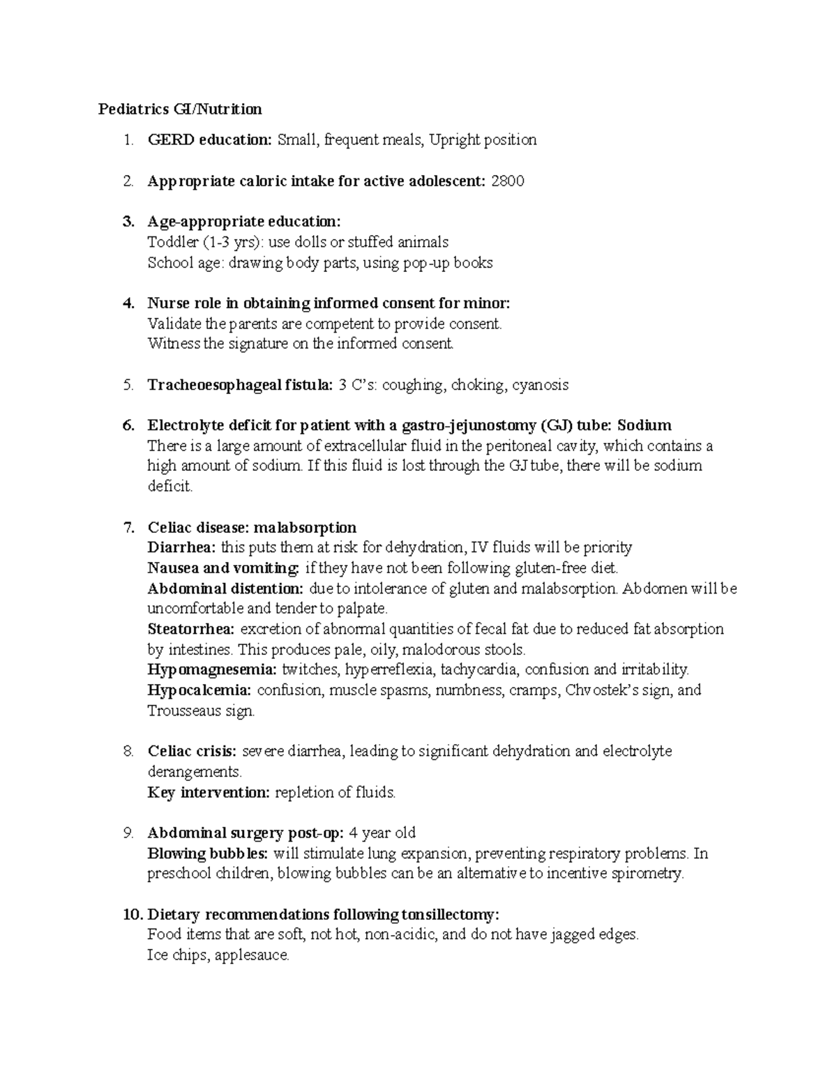 Pediatrics GI - Pediatrics GI/Nutrition GERD education: Small, frequent ...