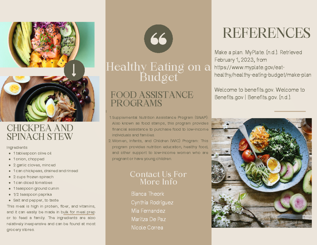 Brown Modern Interior Trifold Brochure - REFERENCES CHICKPEA AND ...