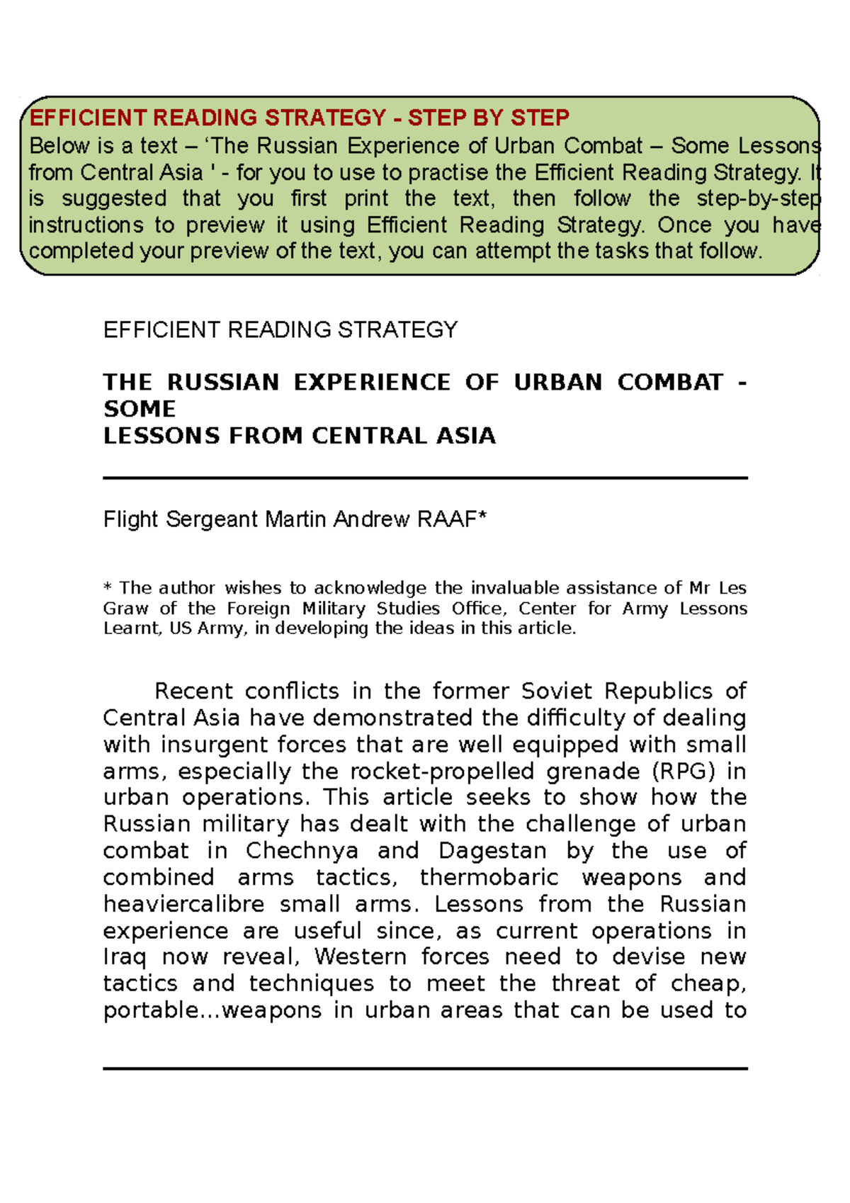 Reading Strategy - final summary - EFFICIENT READING STRATEGY - STEP BY ...