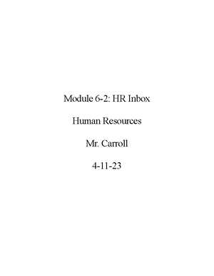 HRM 200 Project One part two Speaker Notes - According to Fechter (2023 ...