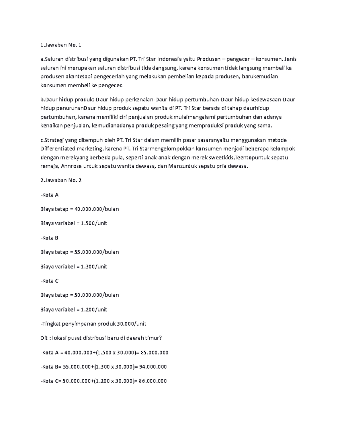 Tap 1 - tap 1 - 1 No. 1 a distribusi yang digunakan PT. Tri Star ...