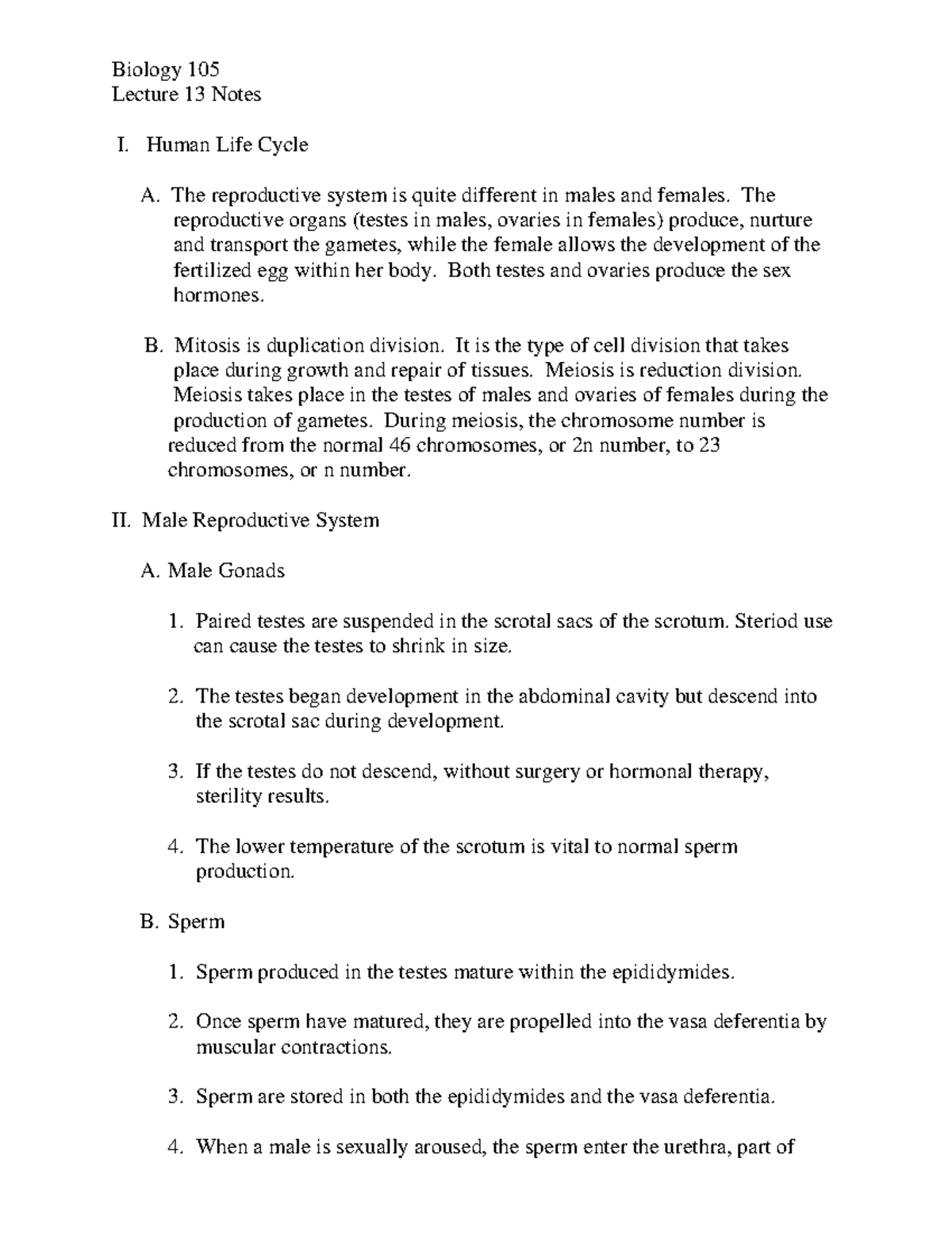 Biology 105 Lecture 13 Notes (unhigh lighted) - Biology 105 Lecture 13 ...